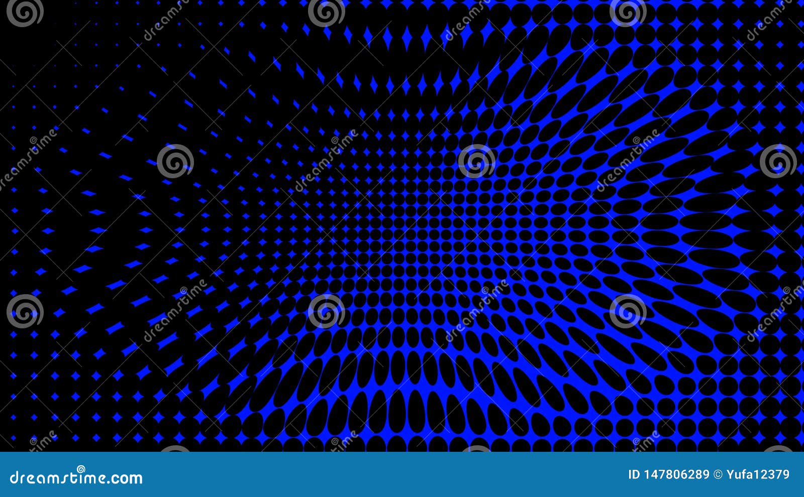 Blue Texture . Hypnosis Halftone Psychedelic Art . Graphic Trendy ...