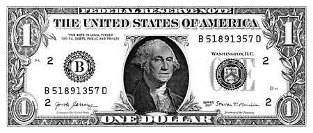 Blue Textured 1 US Dollar Banknote with Black Background Editorial ...