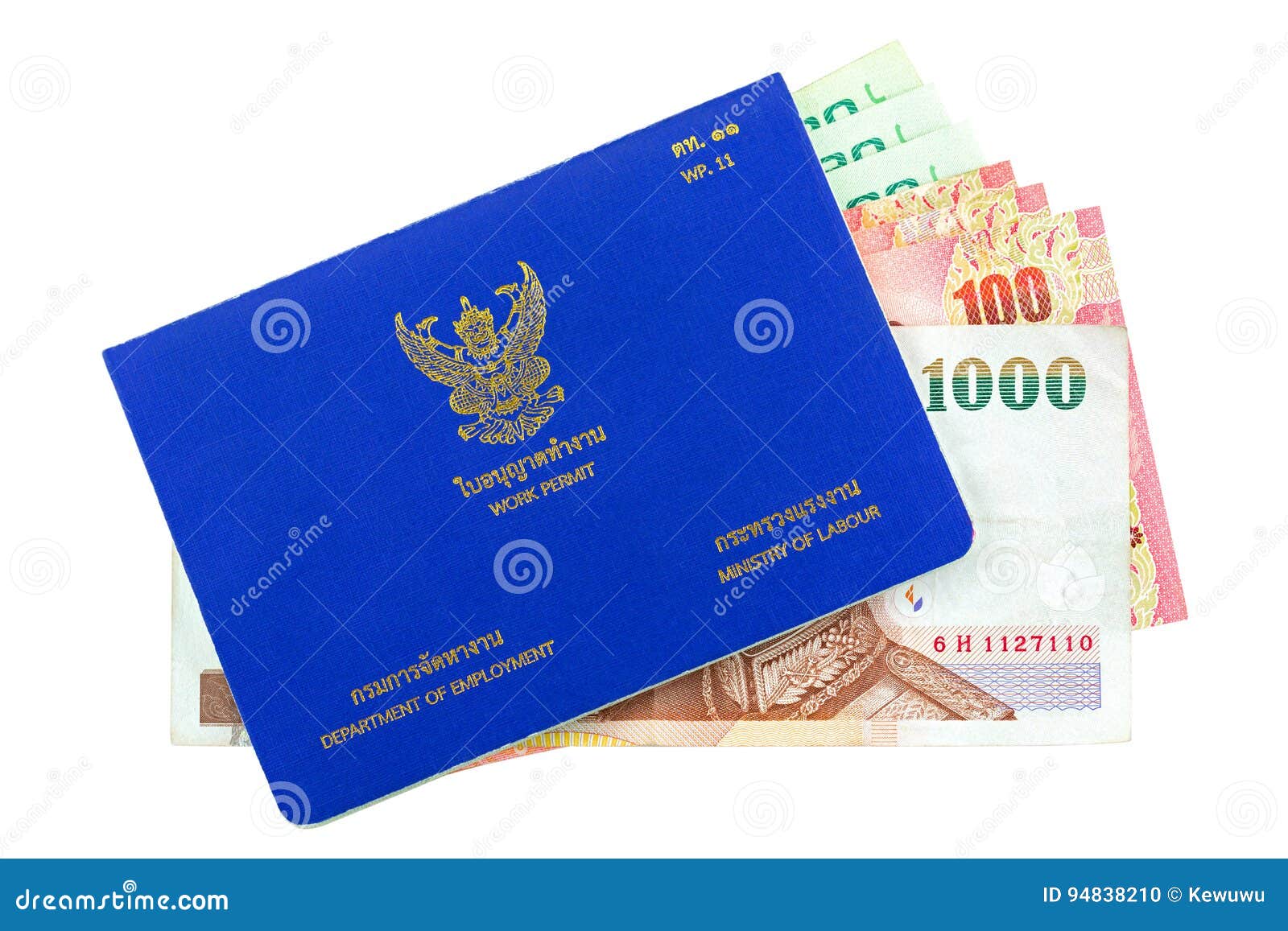 Blue Thai Work Permit Book On Electronic Passport Isolated On White ...