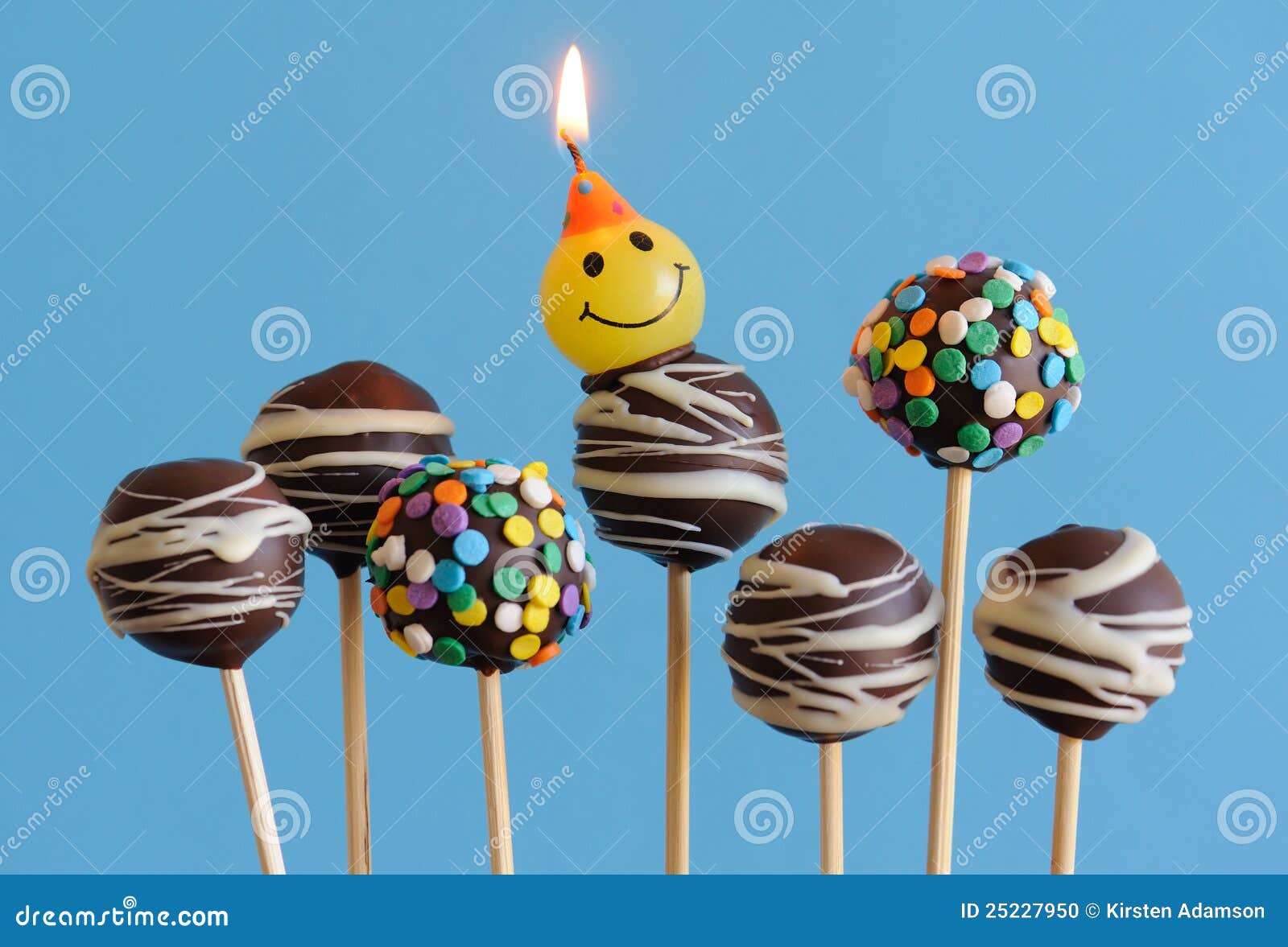 Blue Theme Chocolate Cake Pops Stock Photo - Image of craft, bright ...
