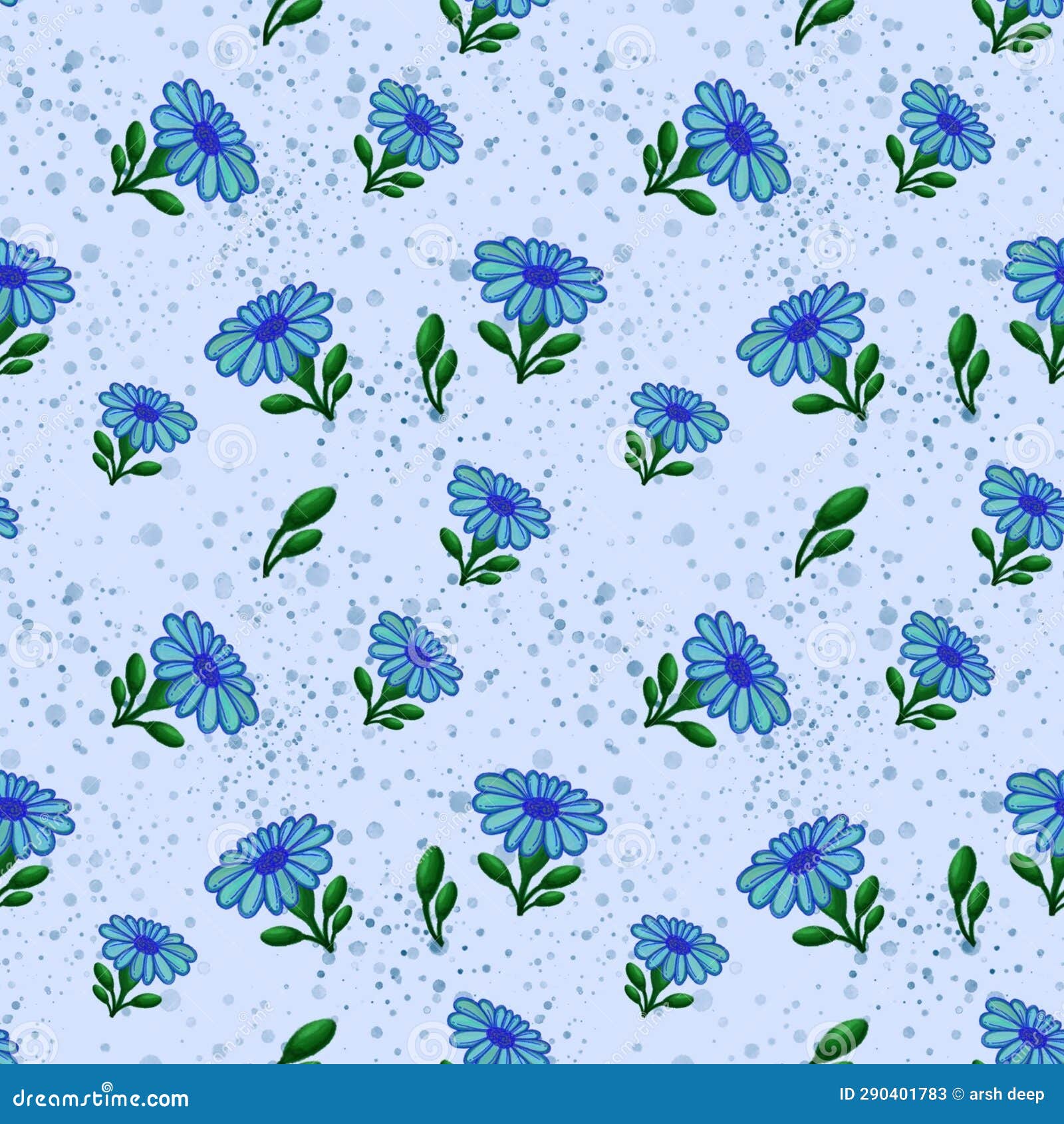 Blue Theme Seamless Surface Pattern Design Stock Image - Image of ...