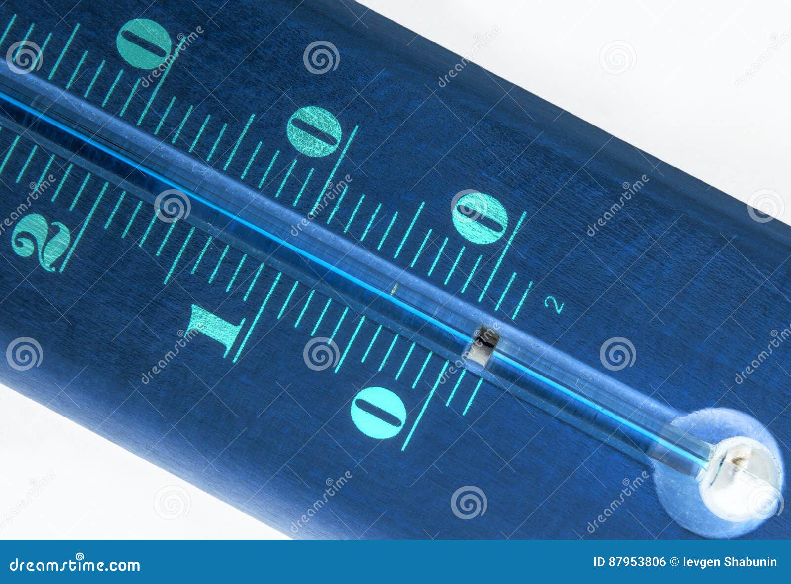Blue Thermometer on Black Background Stock Photo - Image of ambience ...