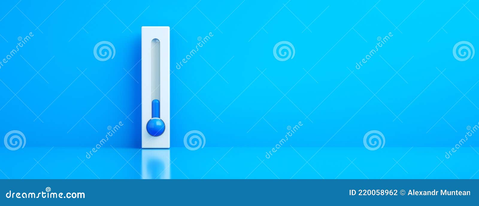 Blue thermometer 3d stock illustration. Illustration of cold - 220058962