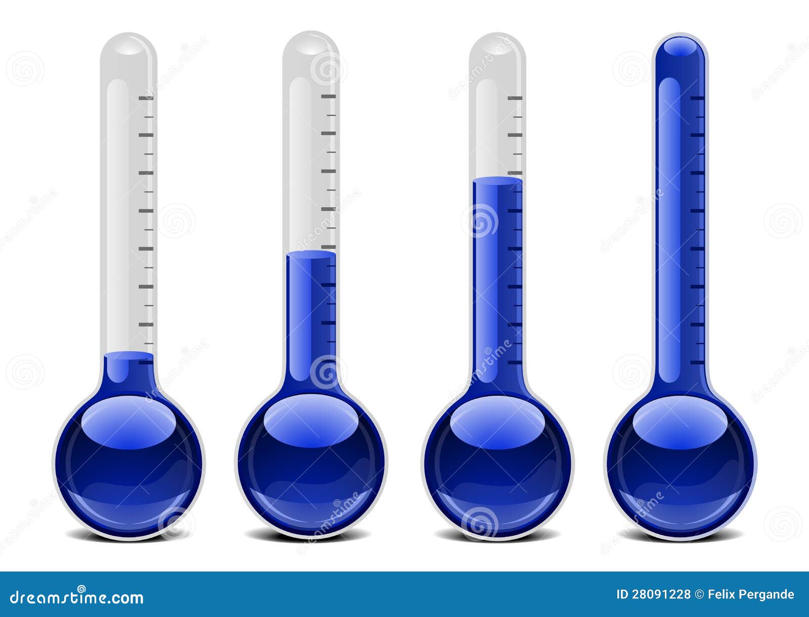 Blue thermometers stock illustration. Illustration of measure - 28091228