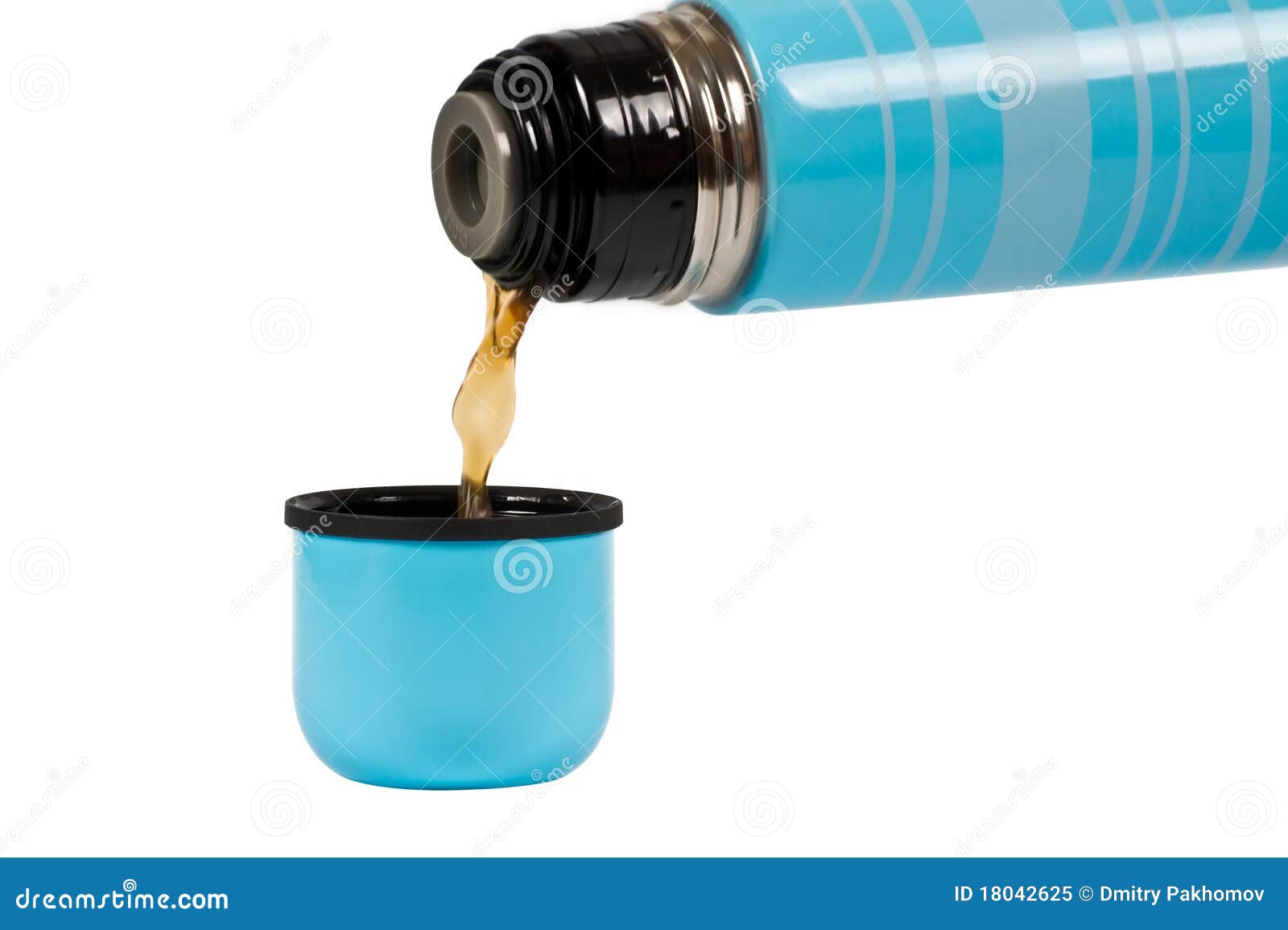 Blue thermos stock image. Image of coffee, heat, break - 18042625