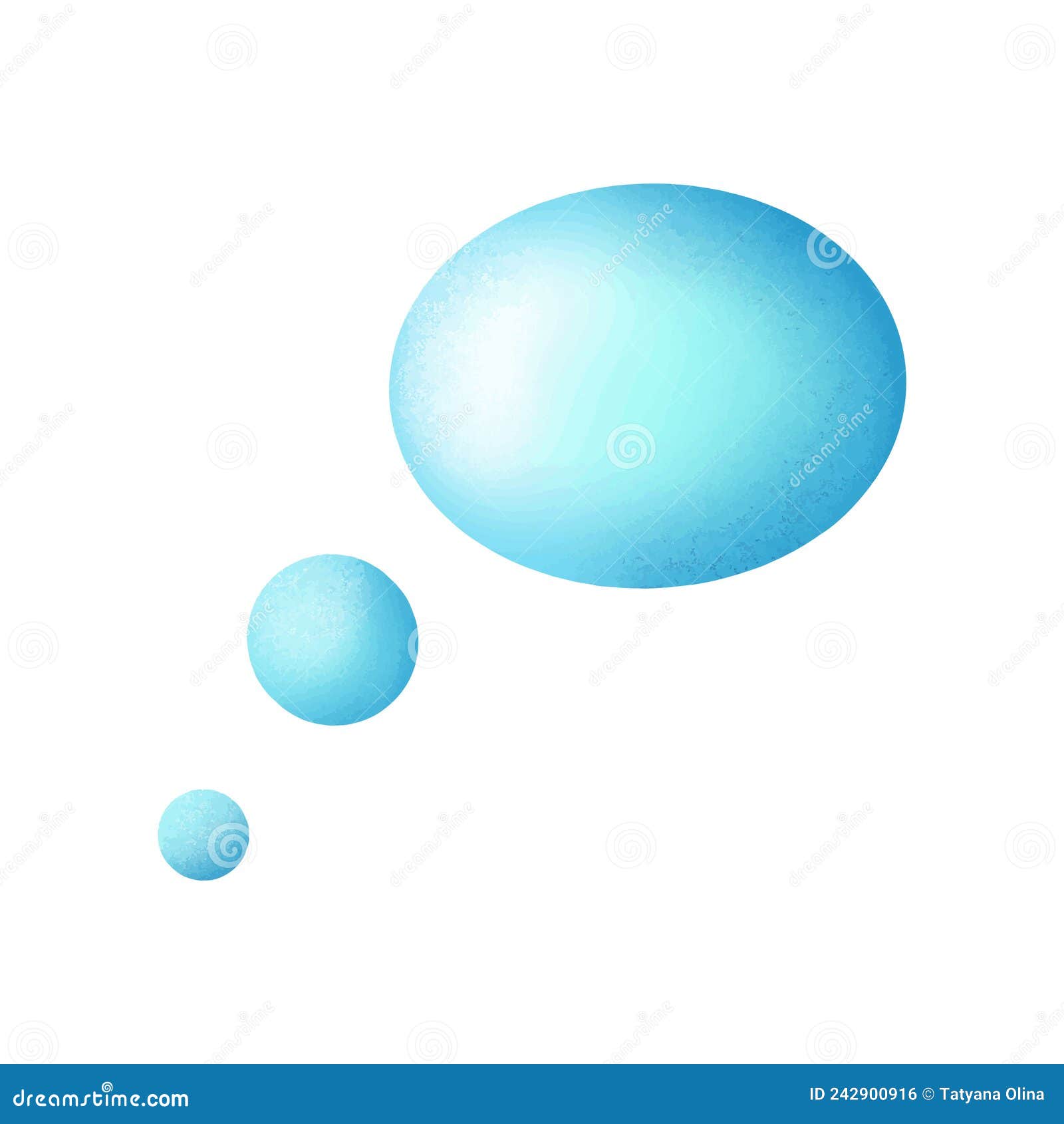 Blue Thought Bubble. Vector Illustration Stock Vector - Illustration of ...