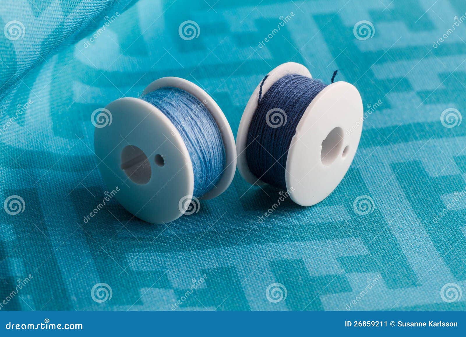 Blue thread on blue fabric stock image. Image of thread - 26859211