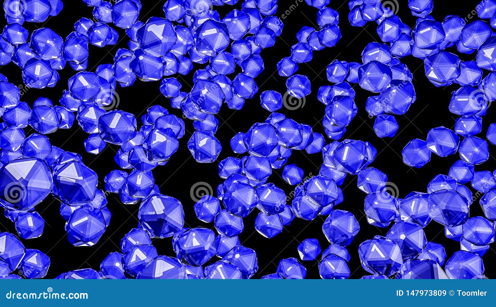 Blue Three-dimensional Crystals. Abstract. 3D Rendering Stock ...