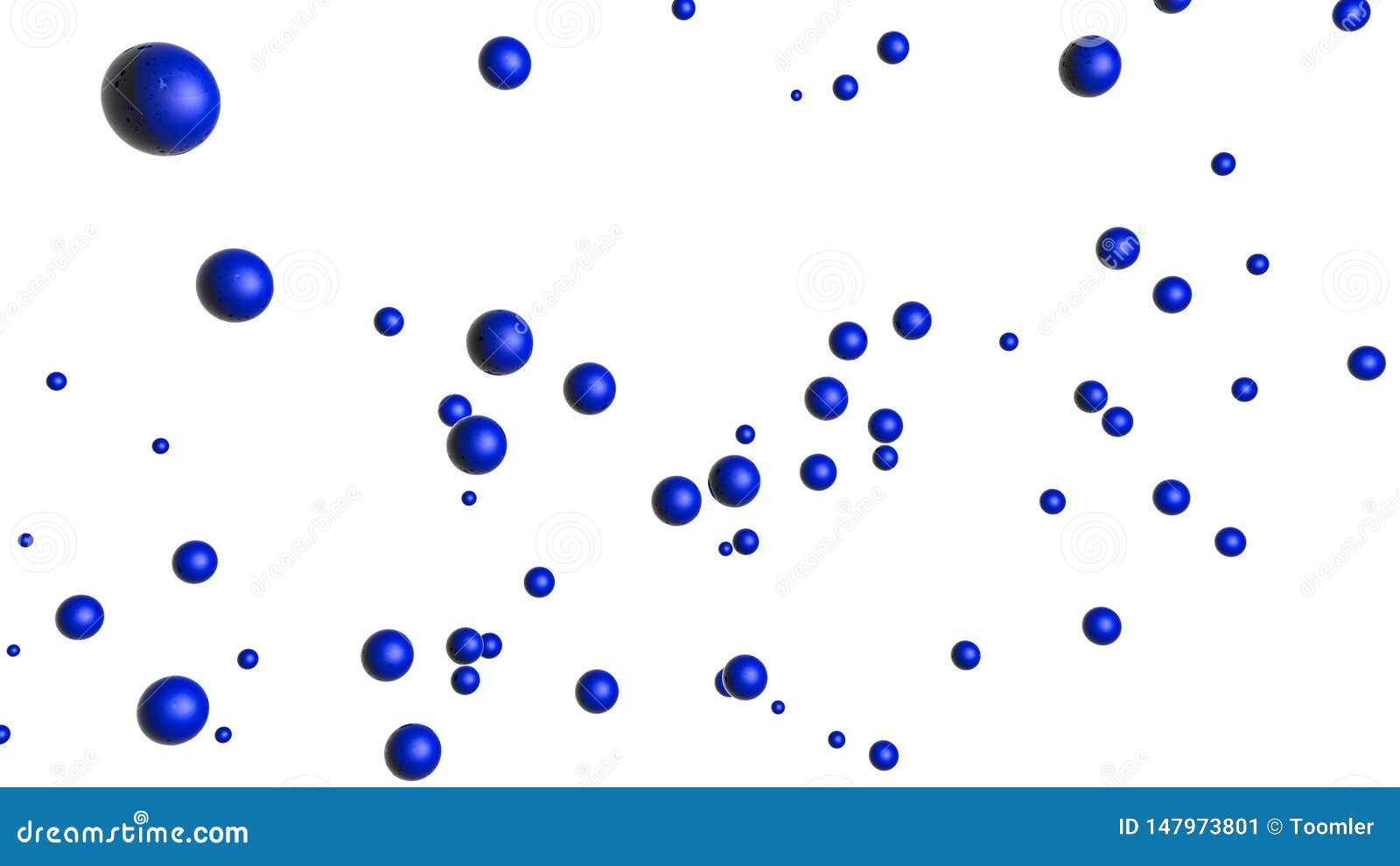 Blue Three-dimensional Spheres. Abstract. 3D Rendering Stock ...