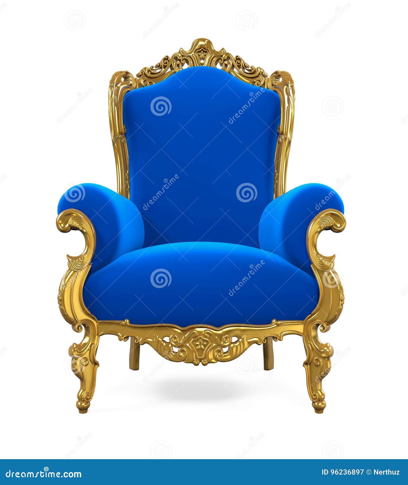 Blue Throne Chair Isolated Stock Image | CartoonDealer.com #96238075