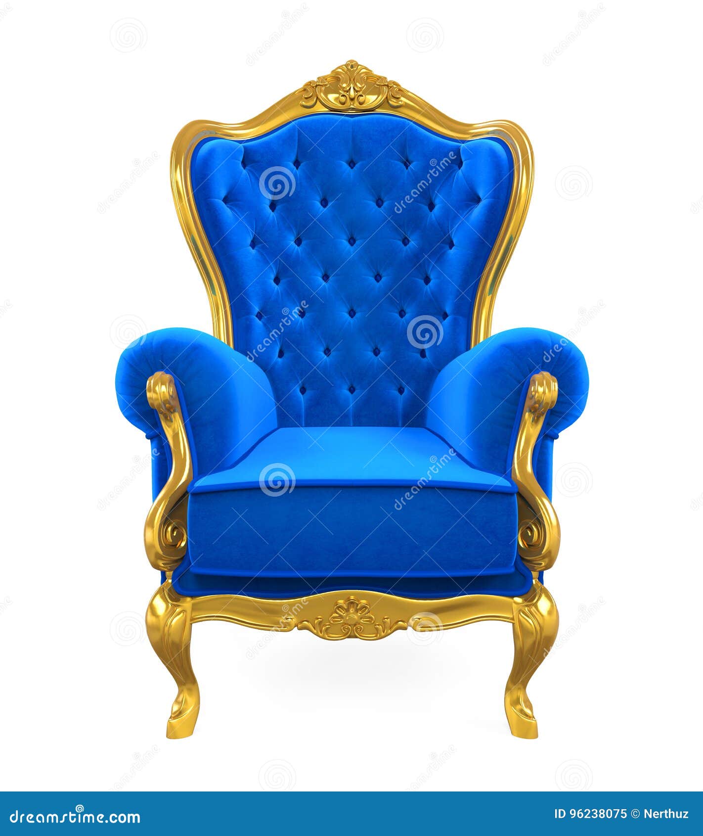 Blue Throne Chair Isolated stock illustration. Illustration of ...