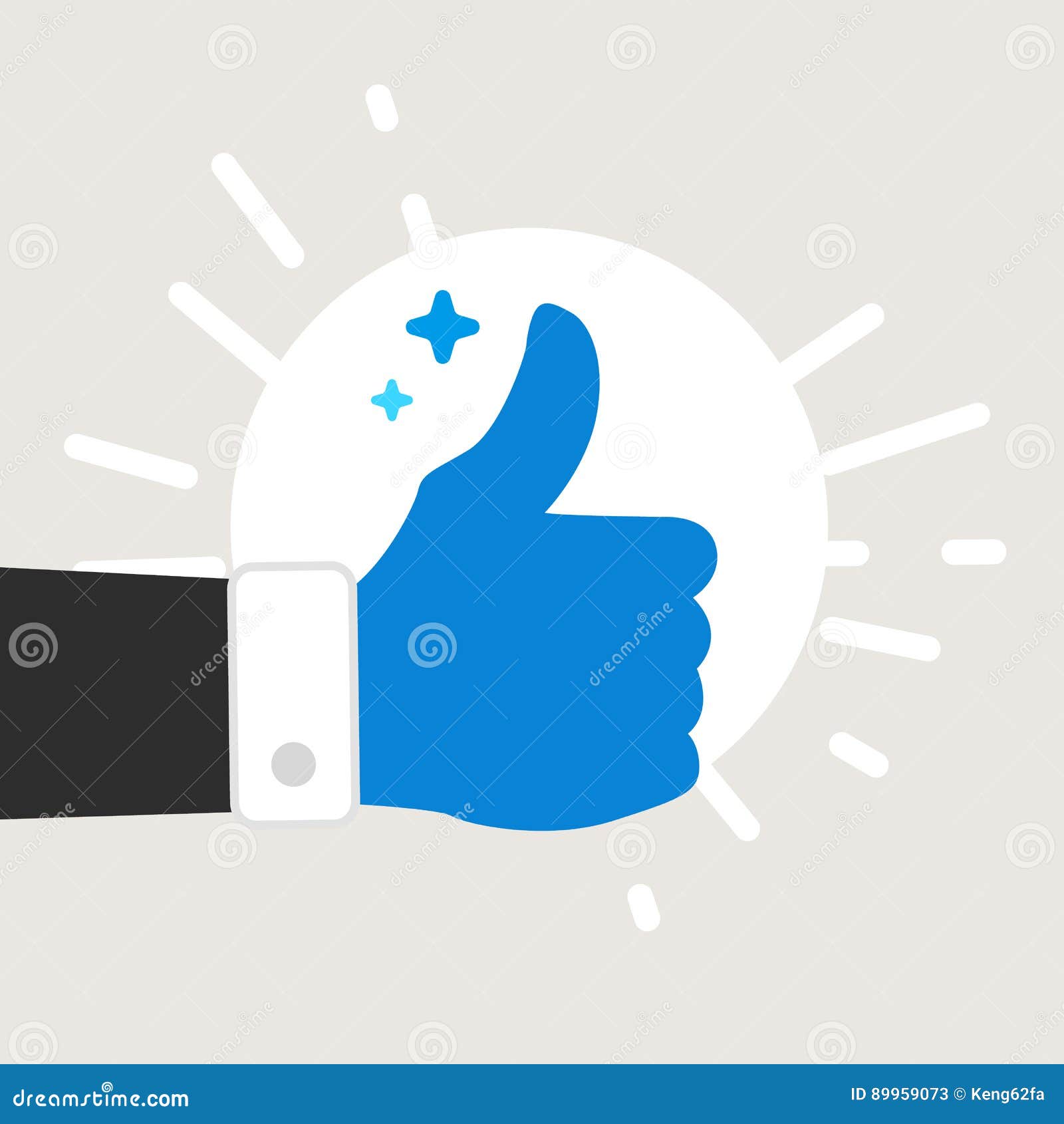 Blue Thumb Up Icon Illustration Stock Vector - Illustration of copy ...