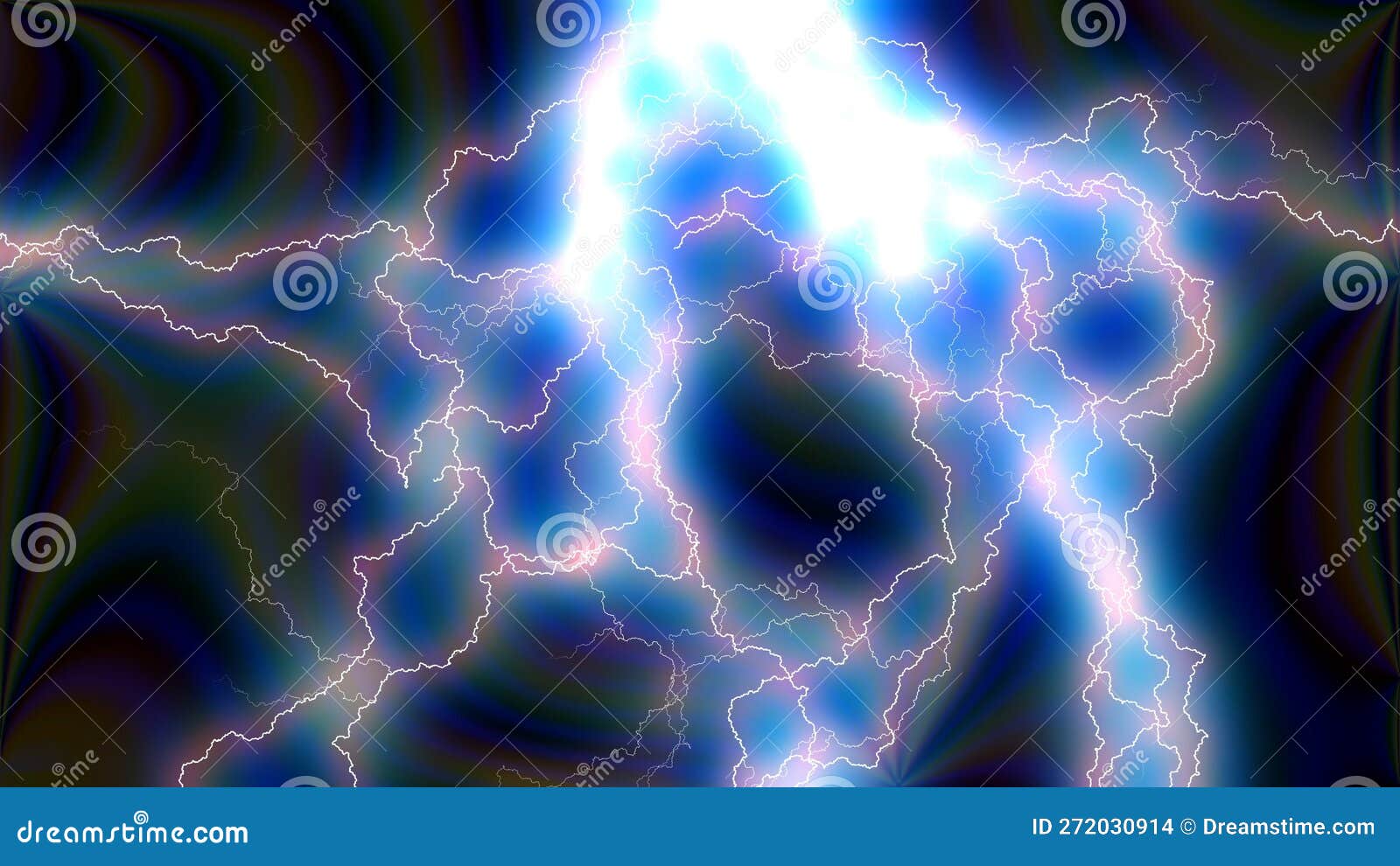 Blue Thunder Zap Effect in Colorful Gradient Stock Illustration ...