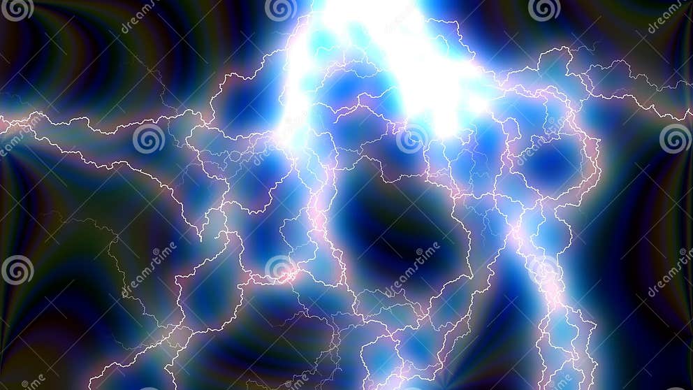 Blue Thunder Zap Effect in Colorful Gradient Stock Illustration ...