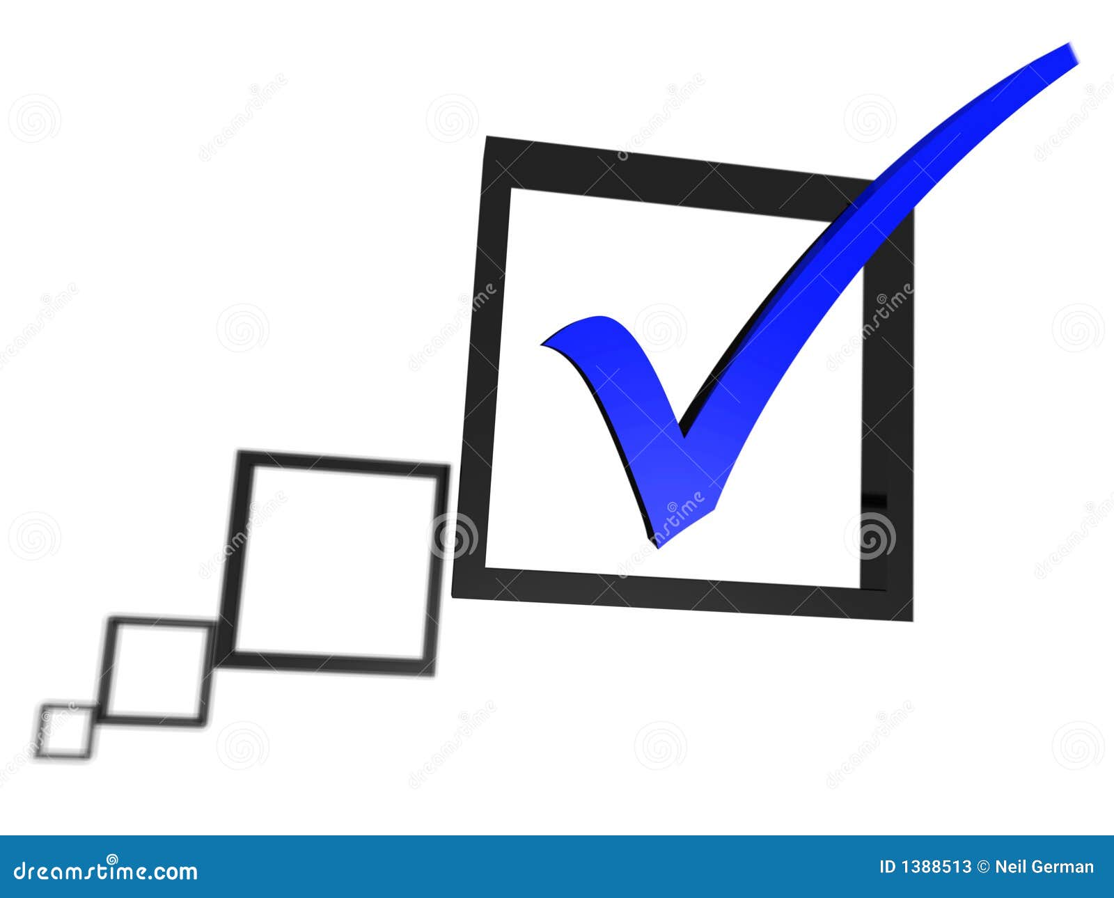 Blue Tick in a Check Box List Stock Illustration - Illustration of ...