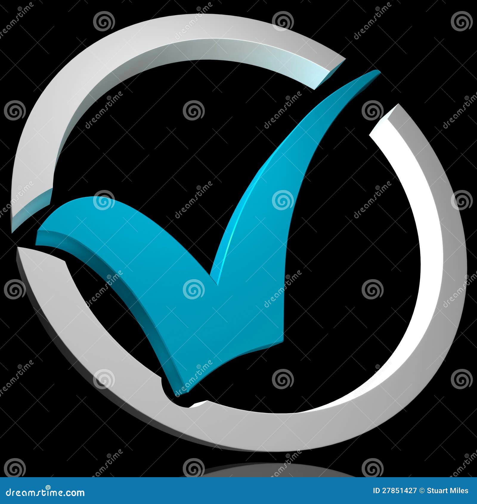Blue Tick Circled Shows Quality And Excellence Royalty-Free Stock Photo ...
