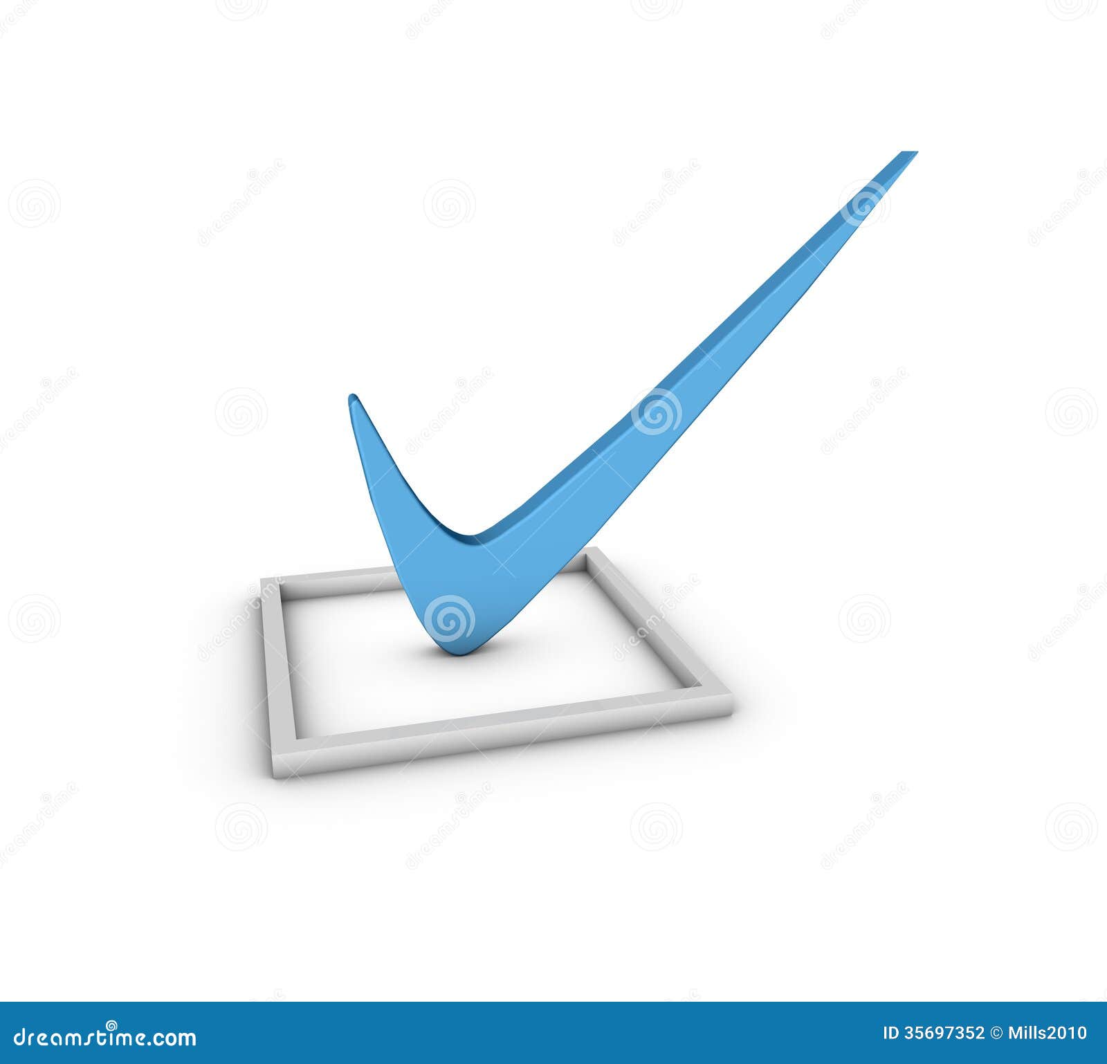 Blue Tick Icon Vector Symbol, Checkmark Isolated On White Background ...