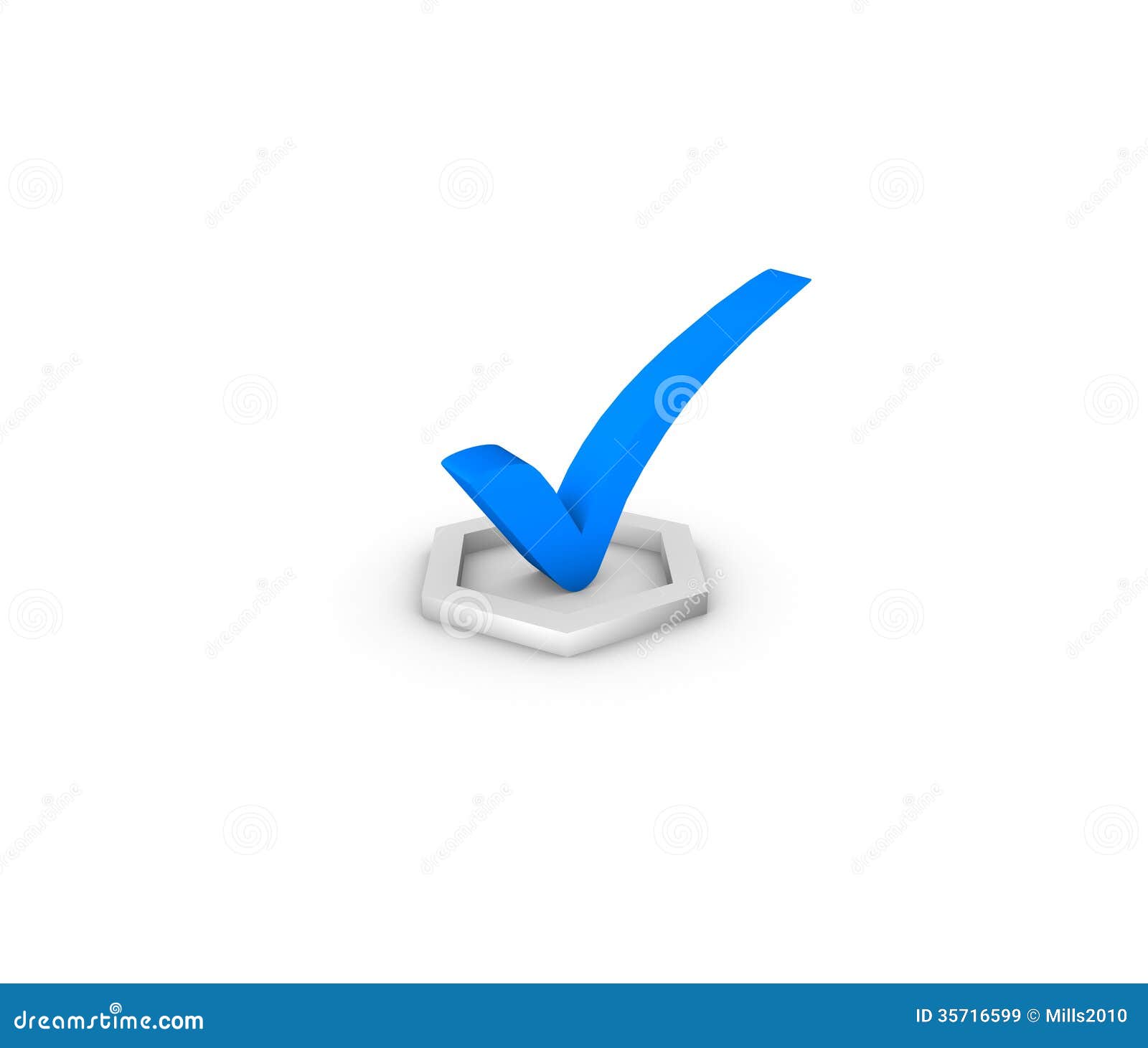 Blue tick stock illustration. Illustration of sign, approve - 35716599