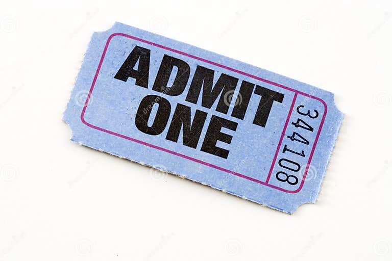 Blue ticket stock photo. Image of admittance, single, entry - 674450