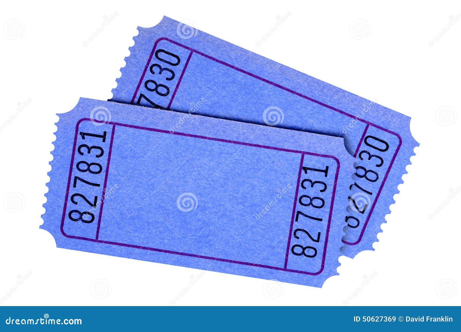 Blank Blue Ticket Pair Isolated White Background Stock Image - Image of ...