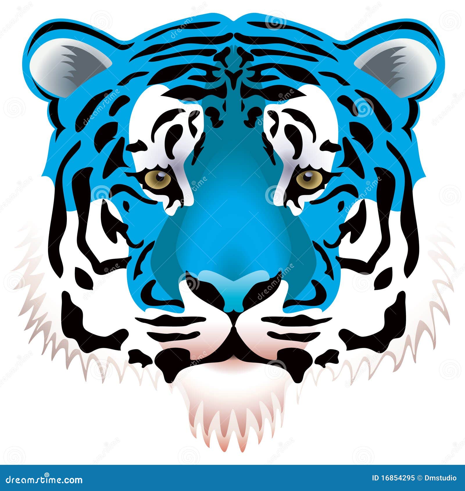 Blue tiger head stock vector. Image of safari, illustration - 16854295
