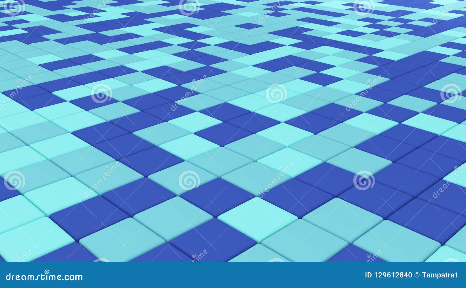 Blue Tile Flooring, Architecture Pattern Texture Background, 3d Stock ...