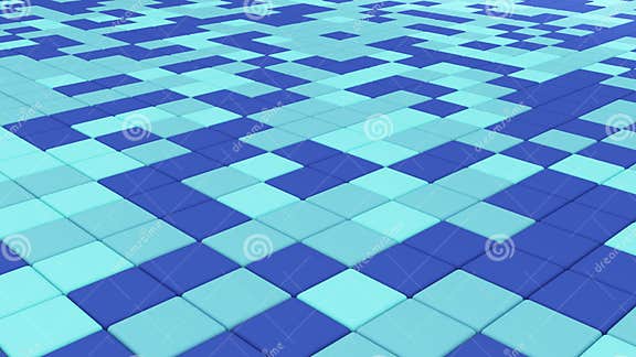 Blue Tile Flooring, Architecture Pattern Texture Background, 3d Stock ...