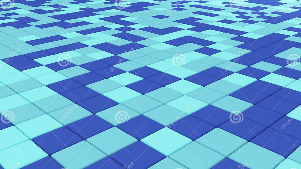 Blue Tile Flooring, Architecture Pattern Texture Background, 3d Stock ...