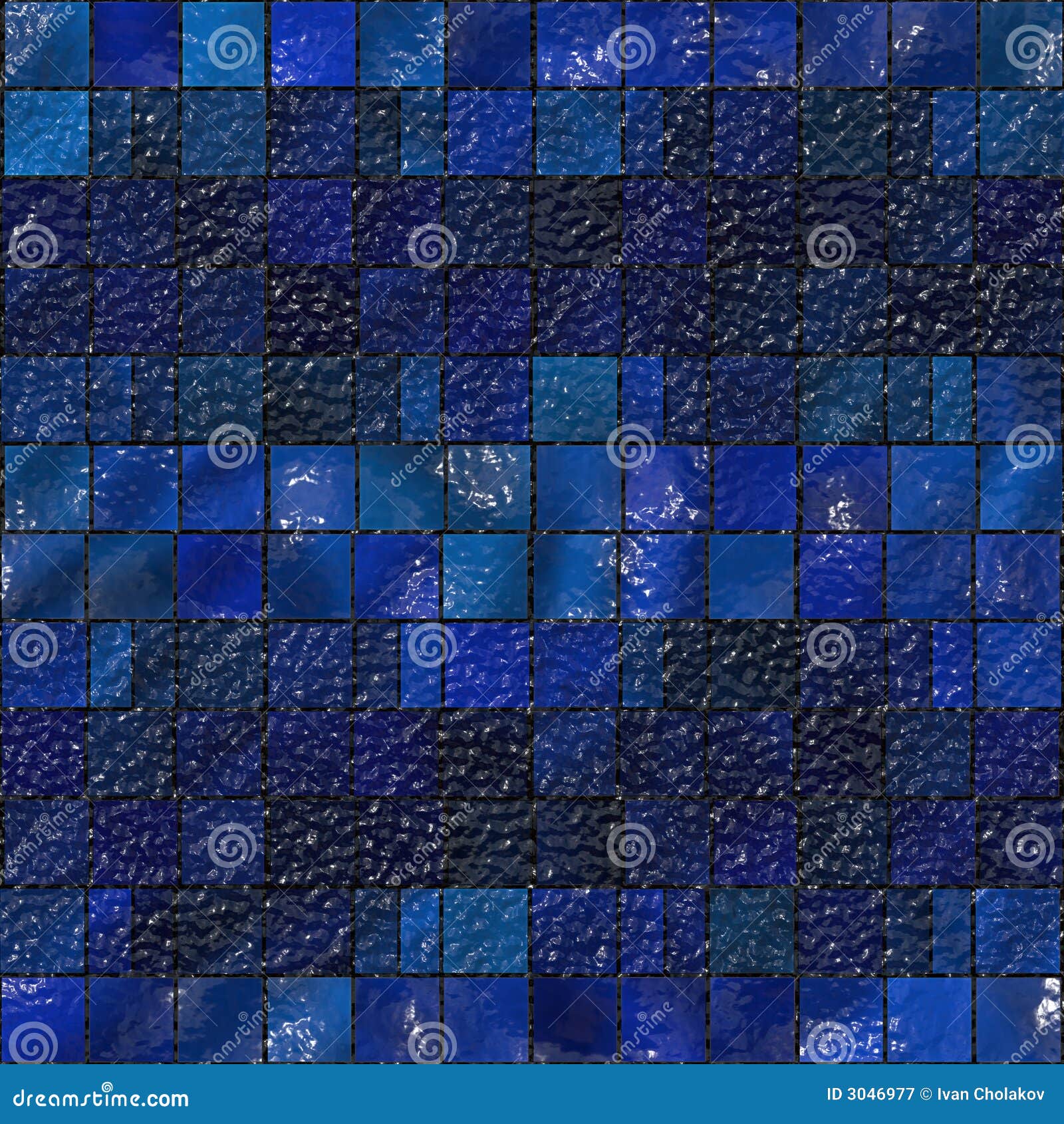 Blue tile mosaic stock illustration. Illustration of decoration - 3046977