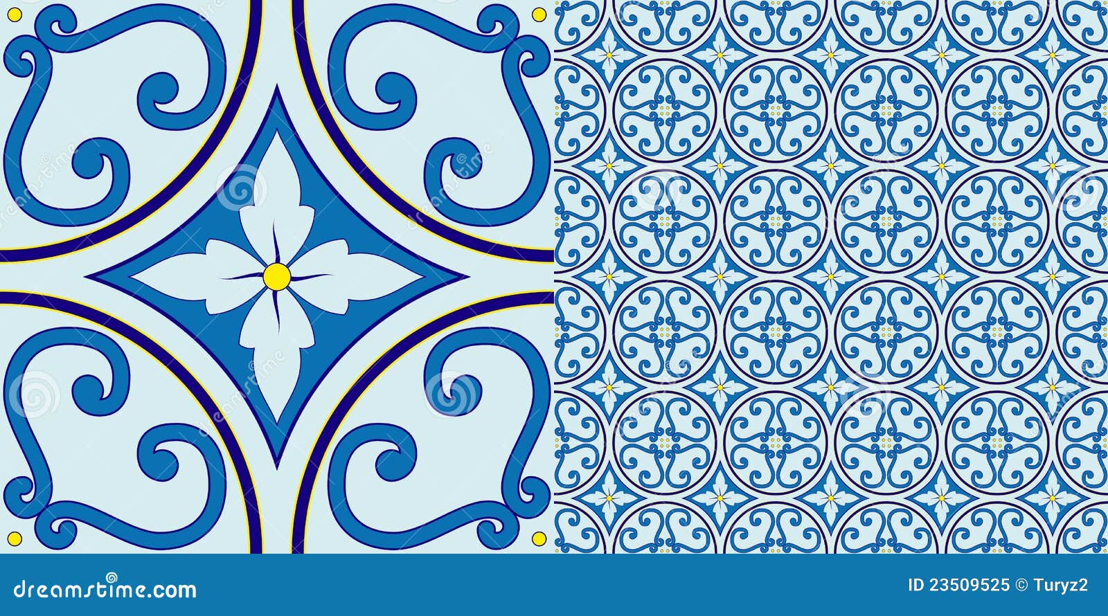 Blue tile pattern stock vector. Illustration of background - 23509525