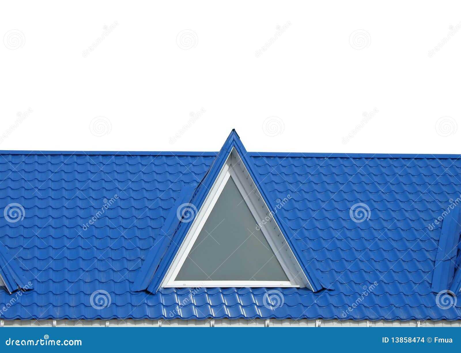 Blue Tile Roof Isolated on White, Construction, Stock Photo - Image of ...