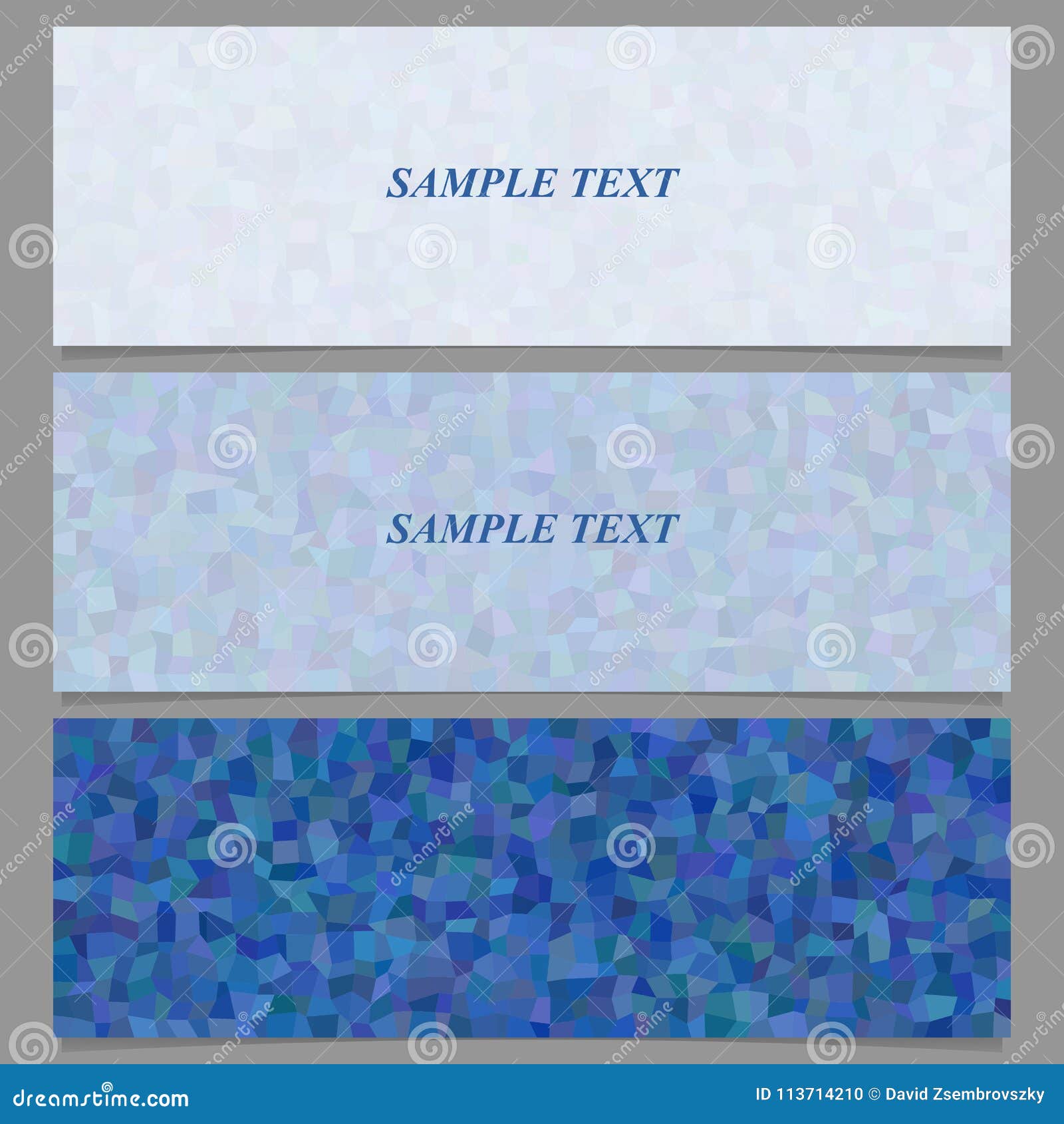 Blue Tiled Rectangle Pattern Banner Design Set Stock Vector ...