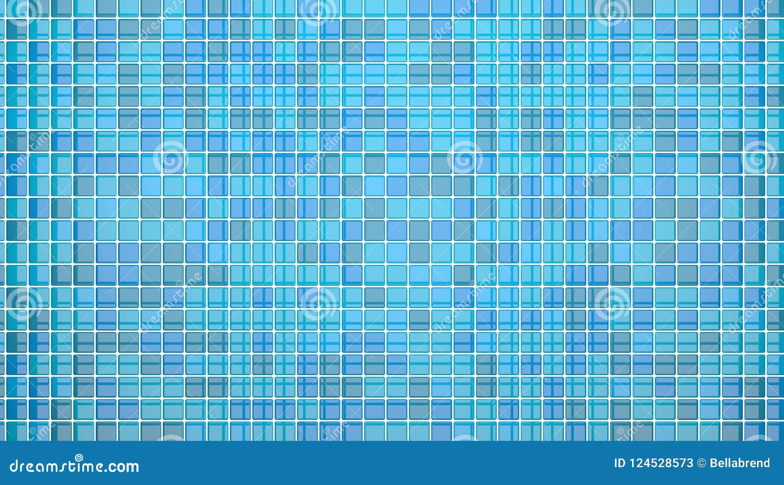 Blue Tiles Background Frontal View. Stock Illustration - Illustration ...