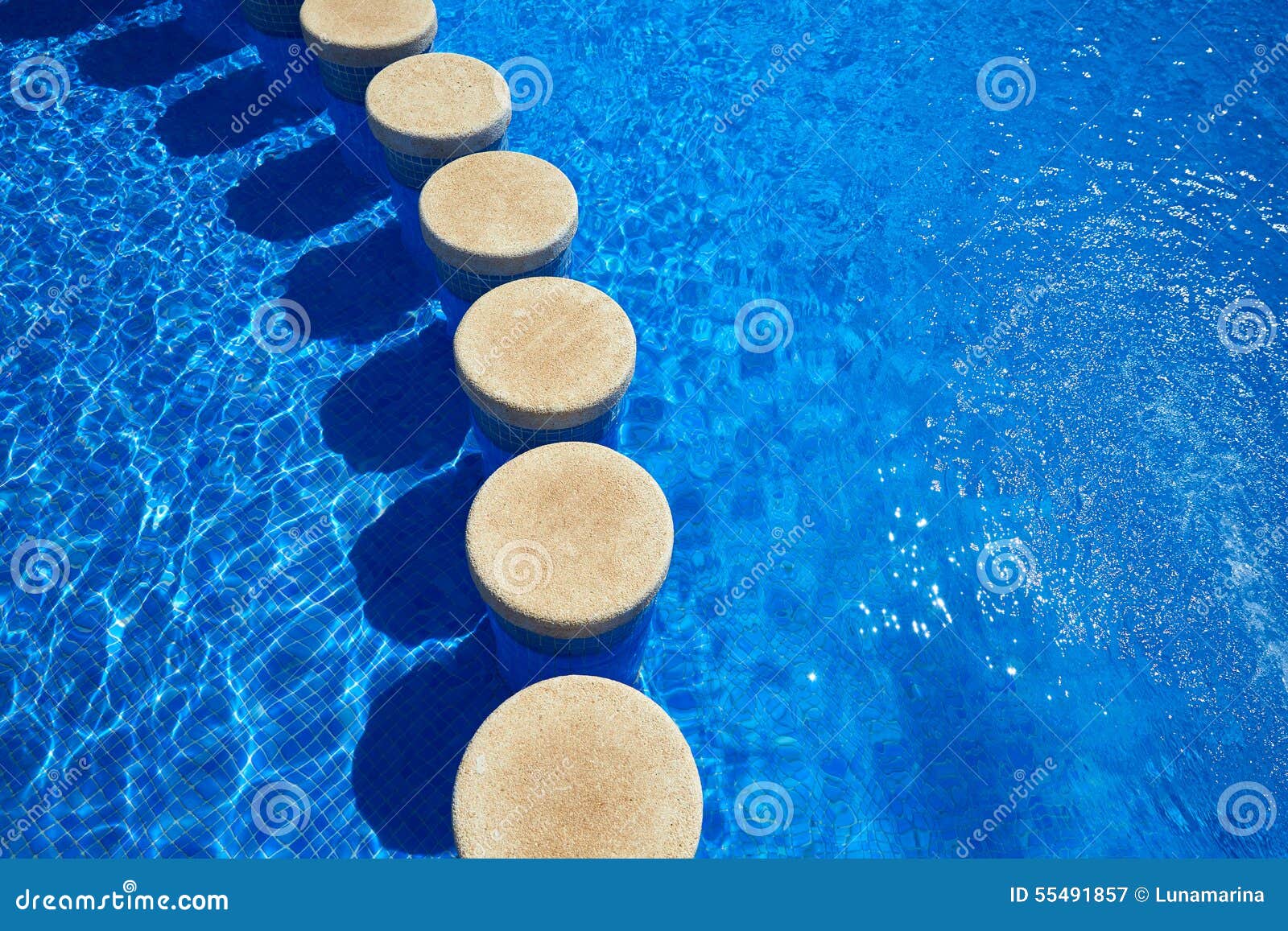 Blue Tiles Swimming Pool Water Texture Stock Image - Image of summer ...