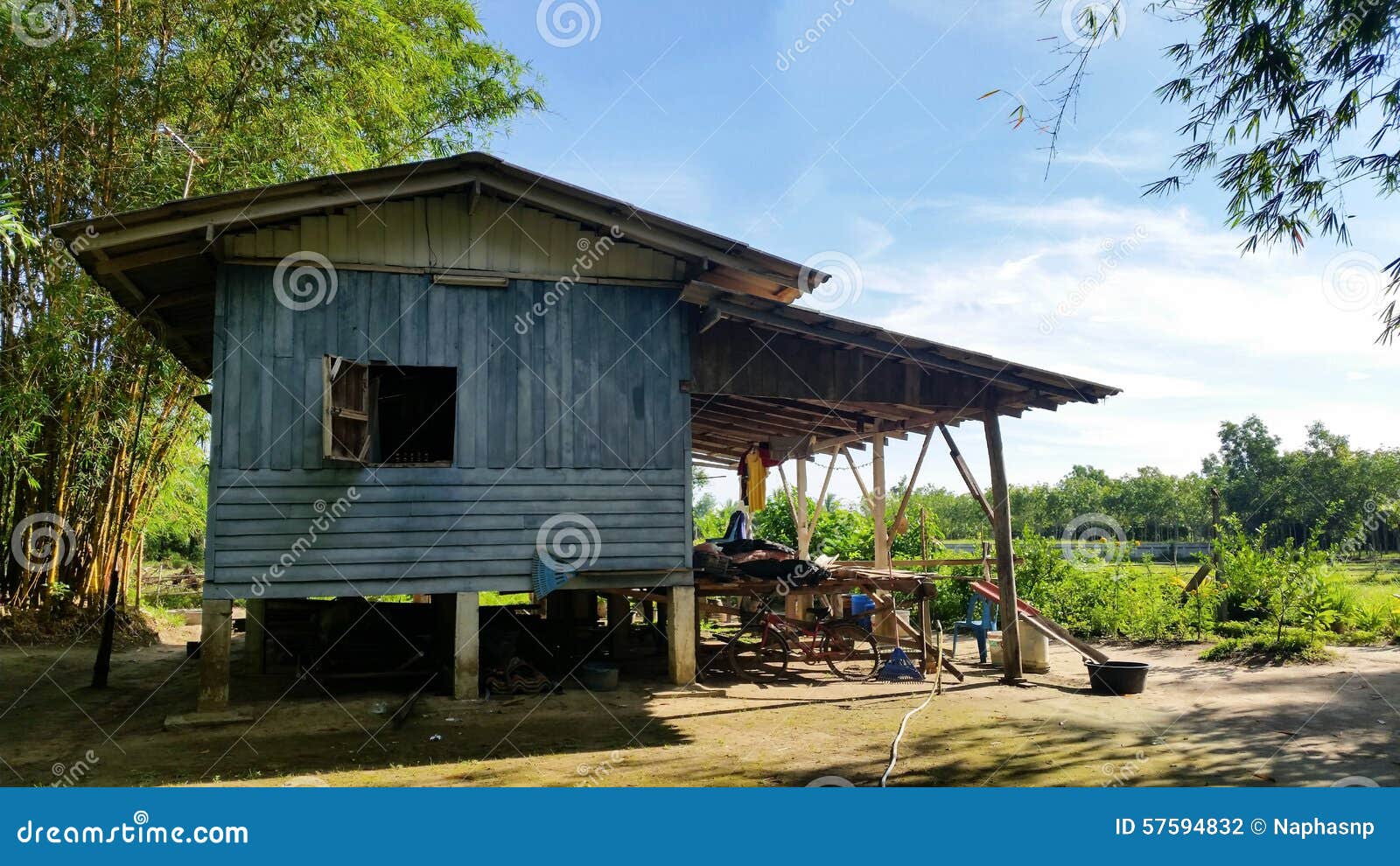 Blue Timber hut stock photo. Image of blue, huts, timber - 57594832