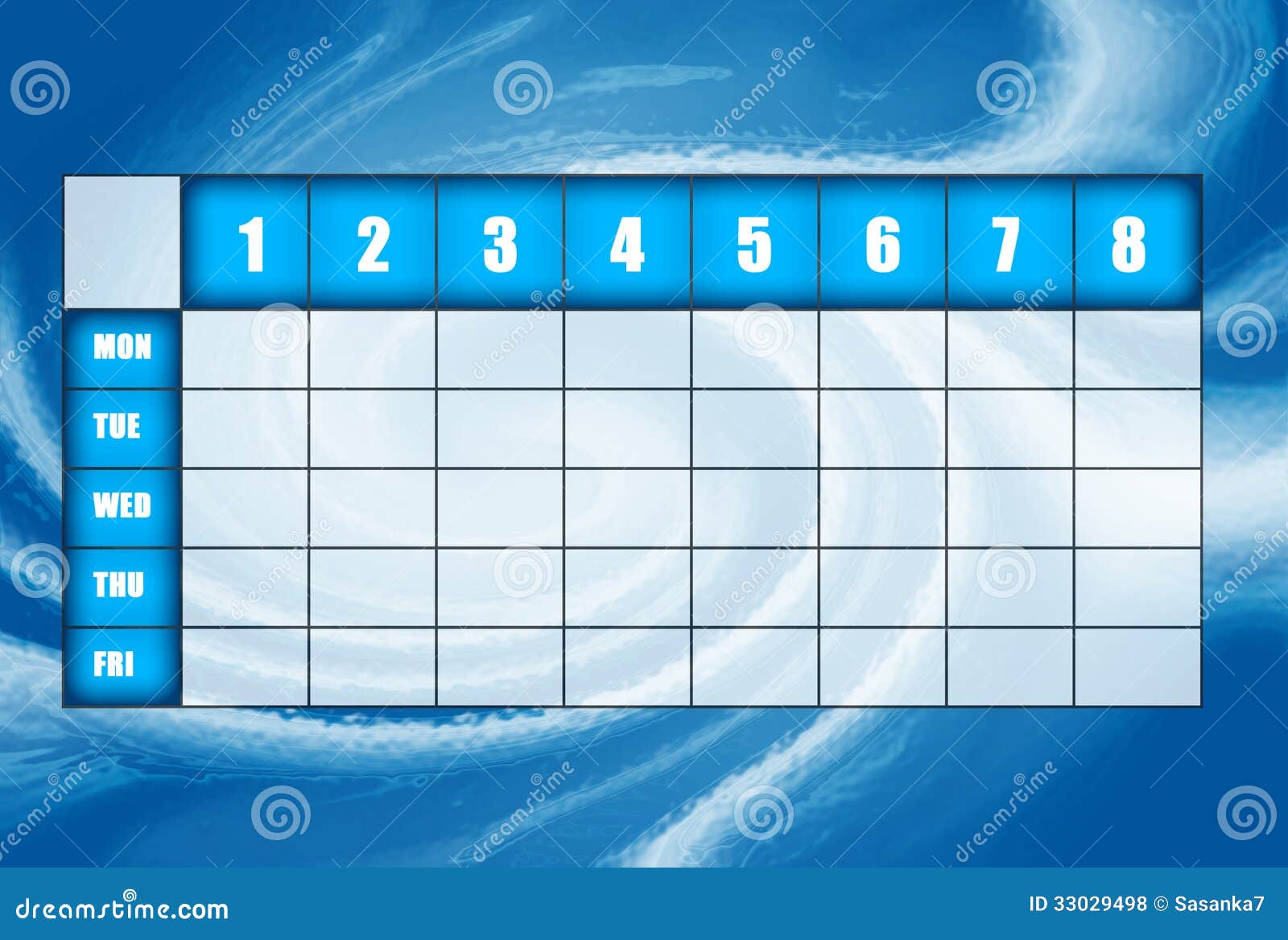 Blue timetable stock illustration. Illustration of element - 33029498