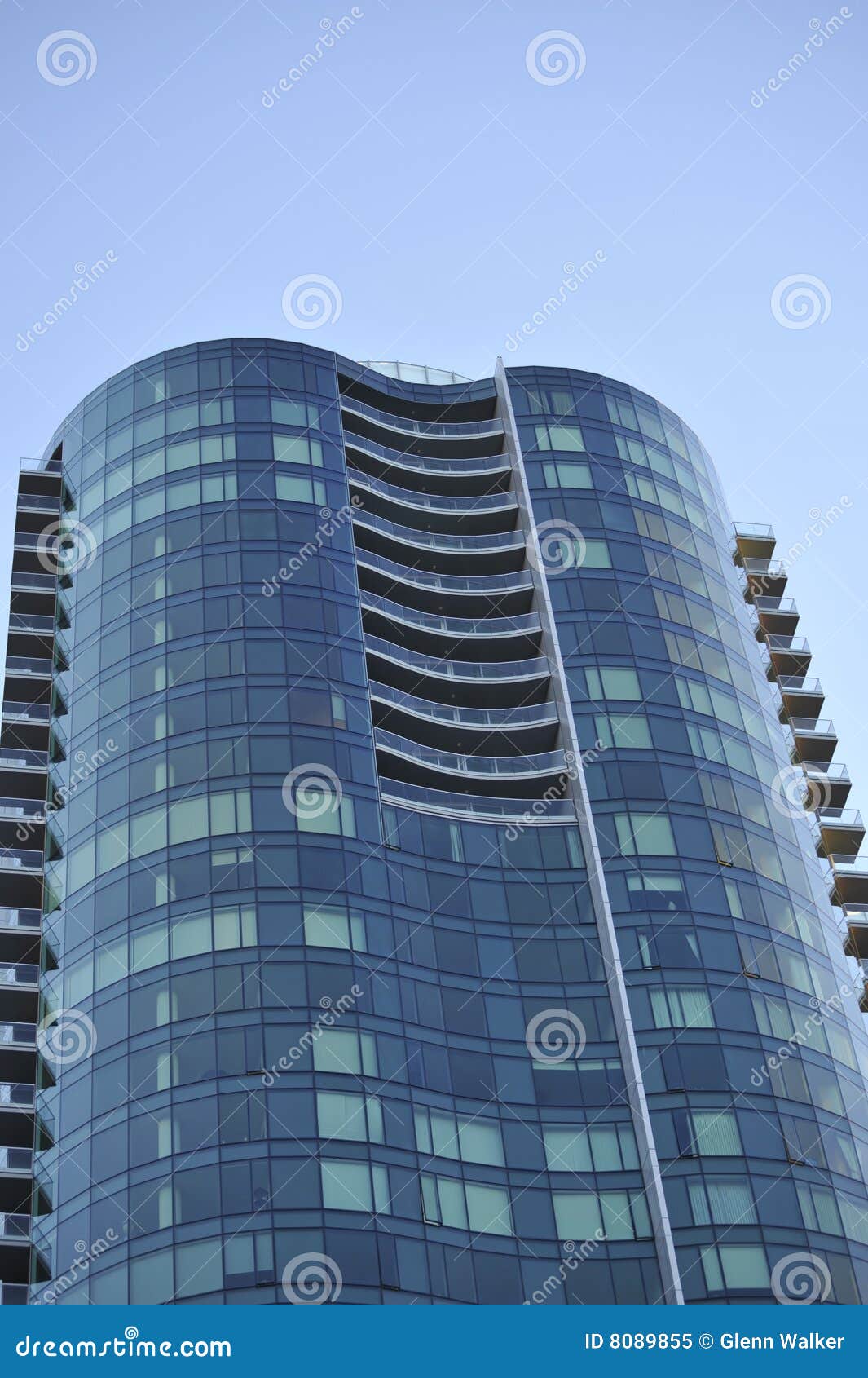 Blue Tinged Glass Skyscraper Stock Image - Image of clean, building ...