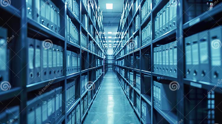 Modern Document Storage in Corporate Setting Stock Image - Image of ...