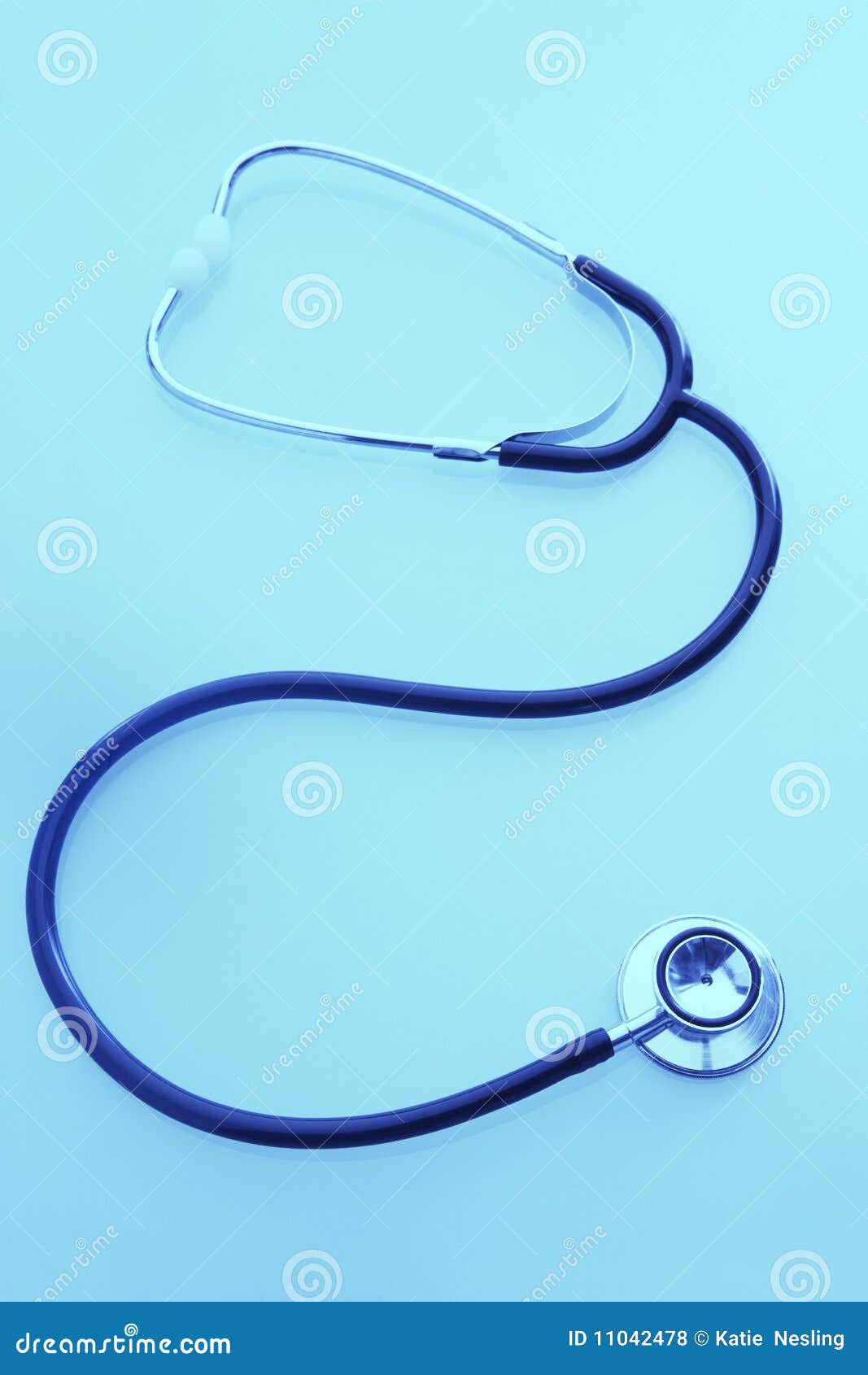 Blue Tinted View of Stethoscope Stock Photo - Image of space, copy ...