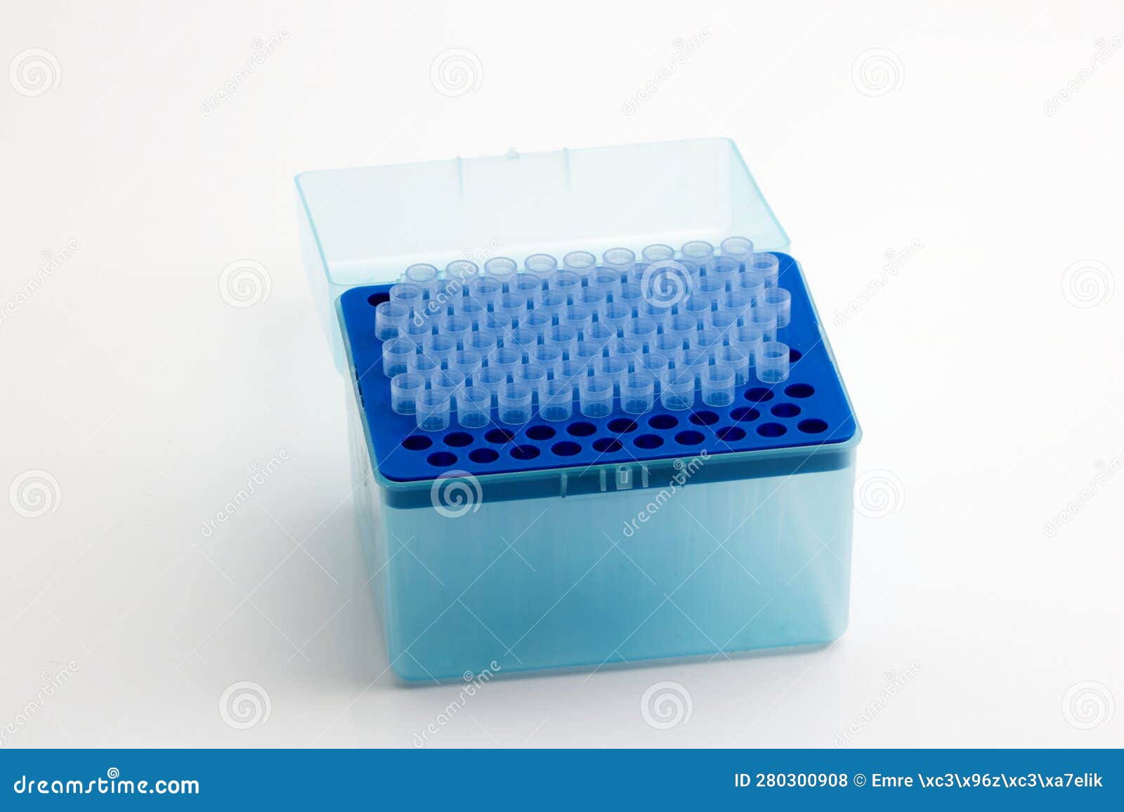 Blue Tip Box for Scientific Experiment and Medical Research Stock Photo ...