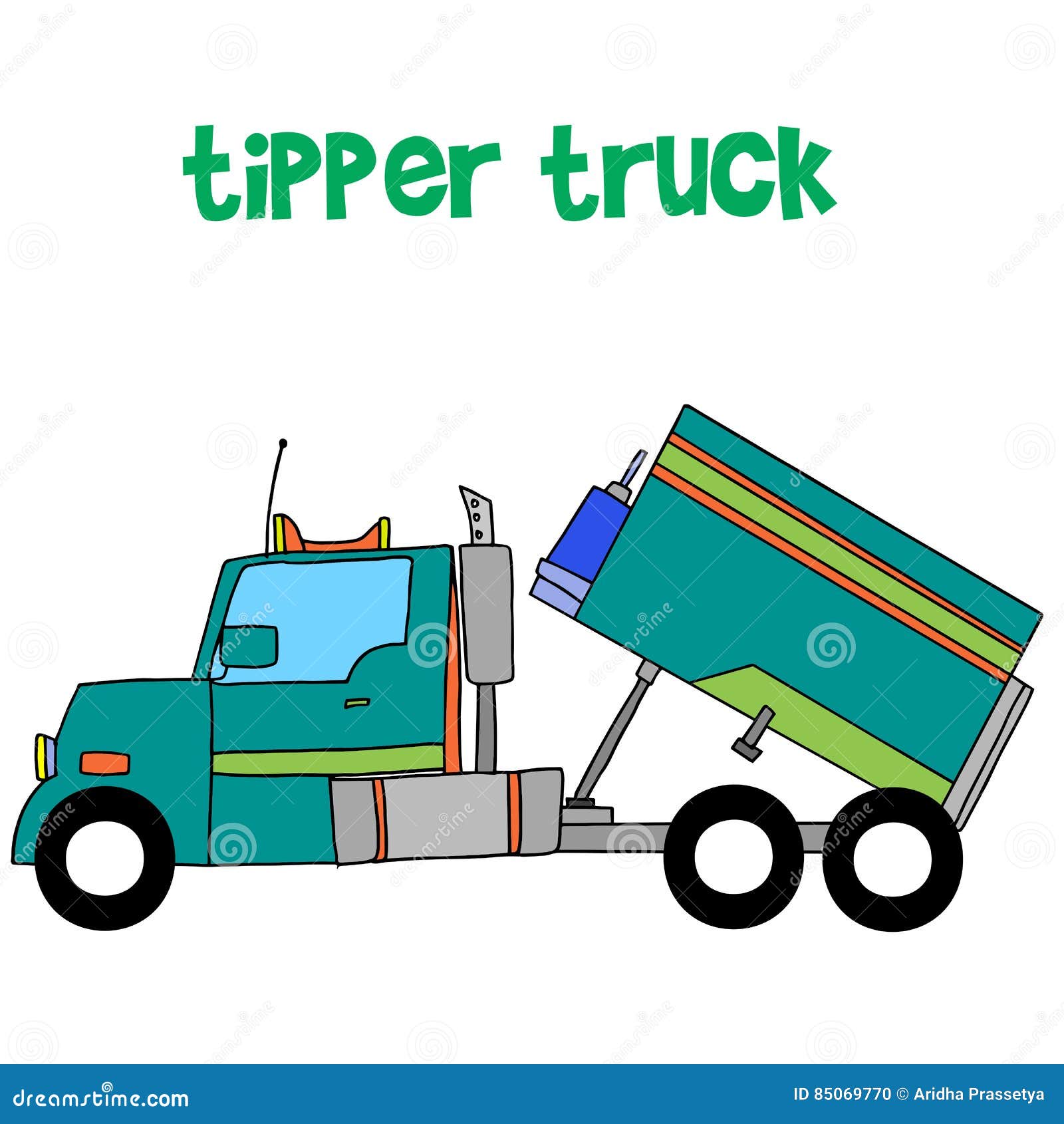 Blue Tipper Truck Vector Art | CartoonDealer.com #85069770