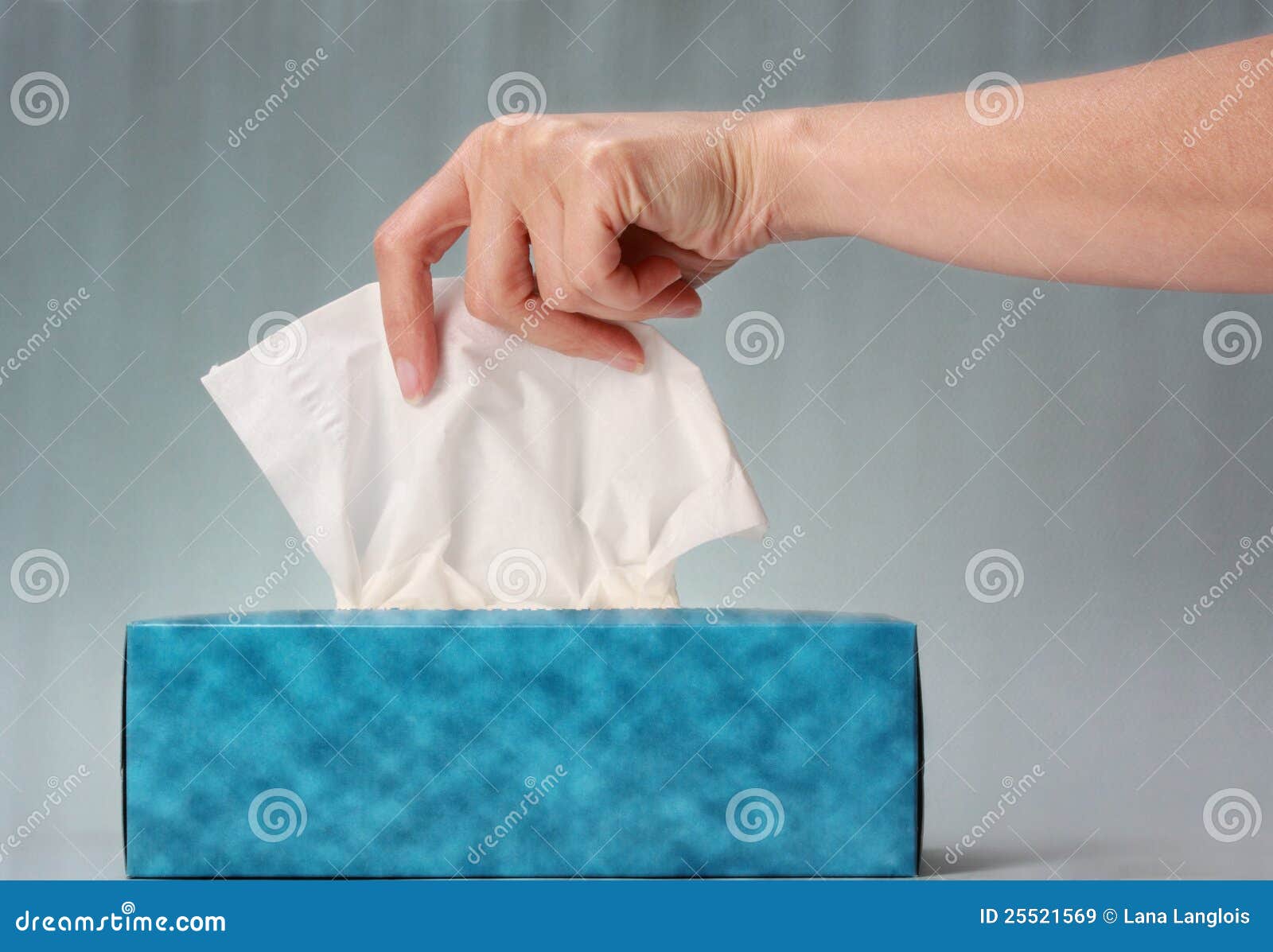 Blue Tissue Box stock image. Image of noze, white, hand - 25521569