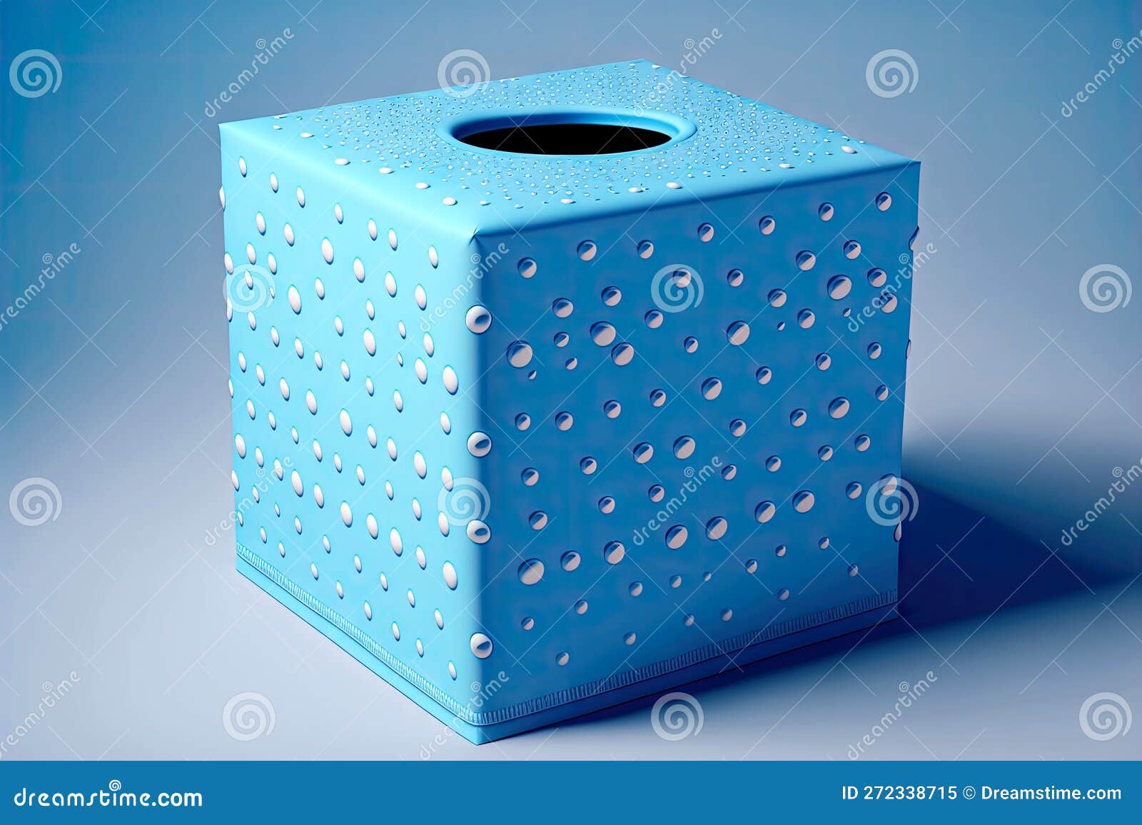 Blue Tissue Box with Dot Pattern on Blue Background Stock Illustration ...