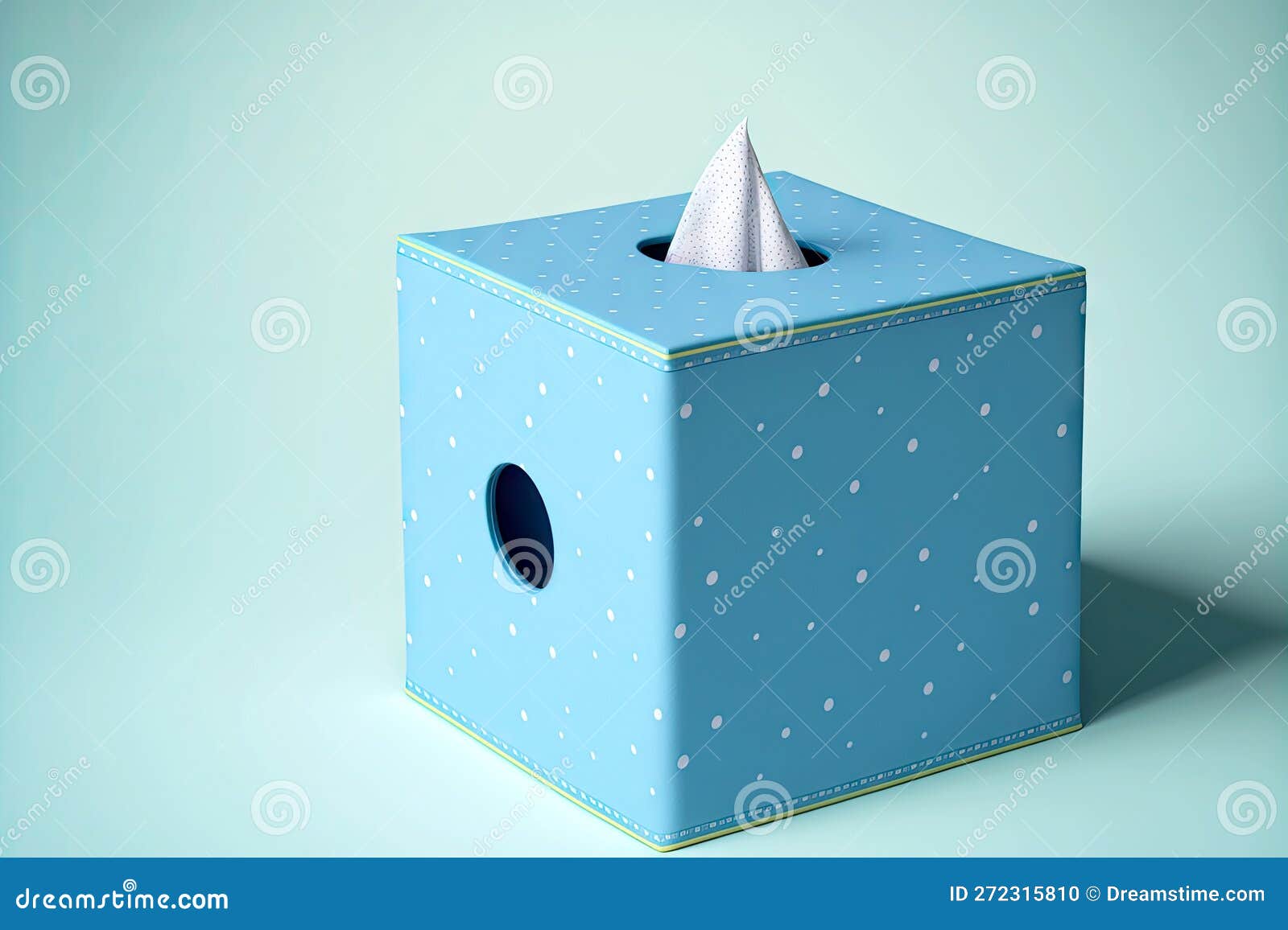 Blue Tissue Box with Dot Pattern on Blue Background Stock Illustration ...