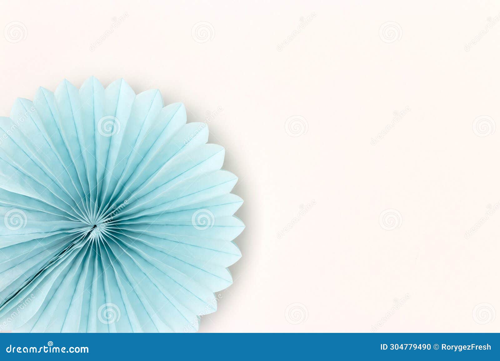 Blue Tissue Paper Fan on a Gray Background. Stock Photo - Image of ...