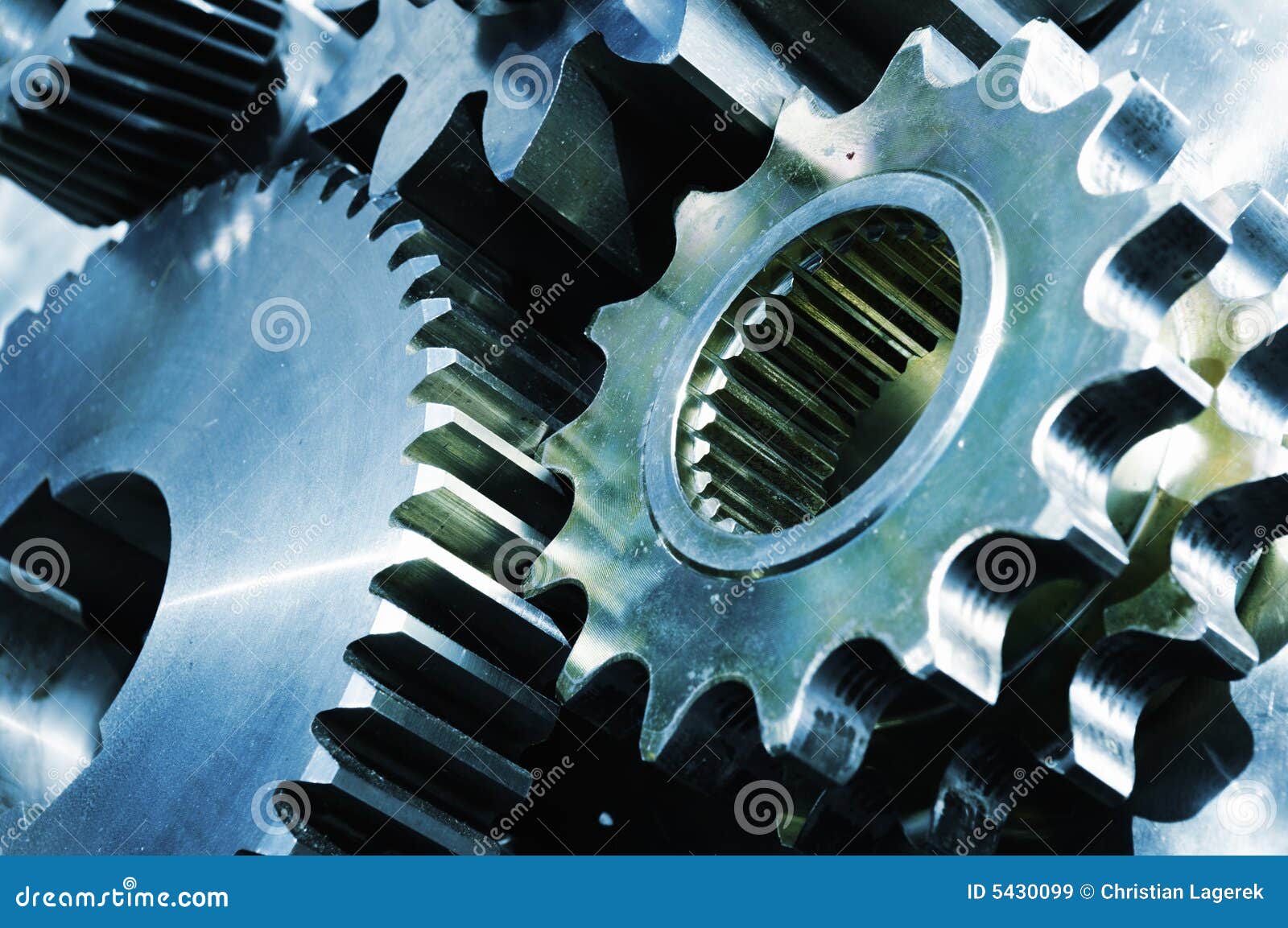 Blue Titanium and Steel Gears Stock Image - Image of equipment, gears ...