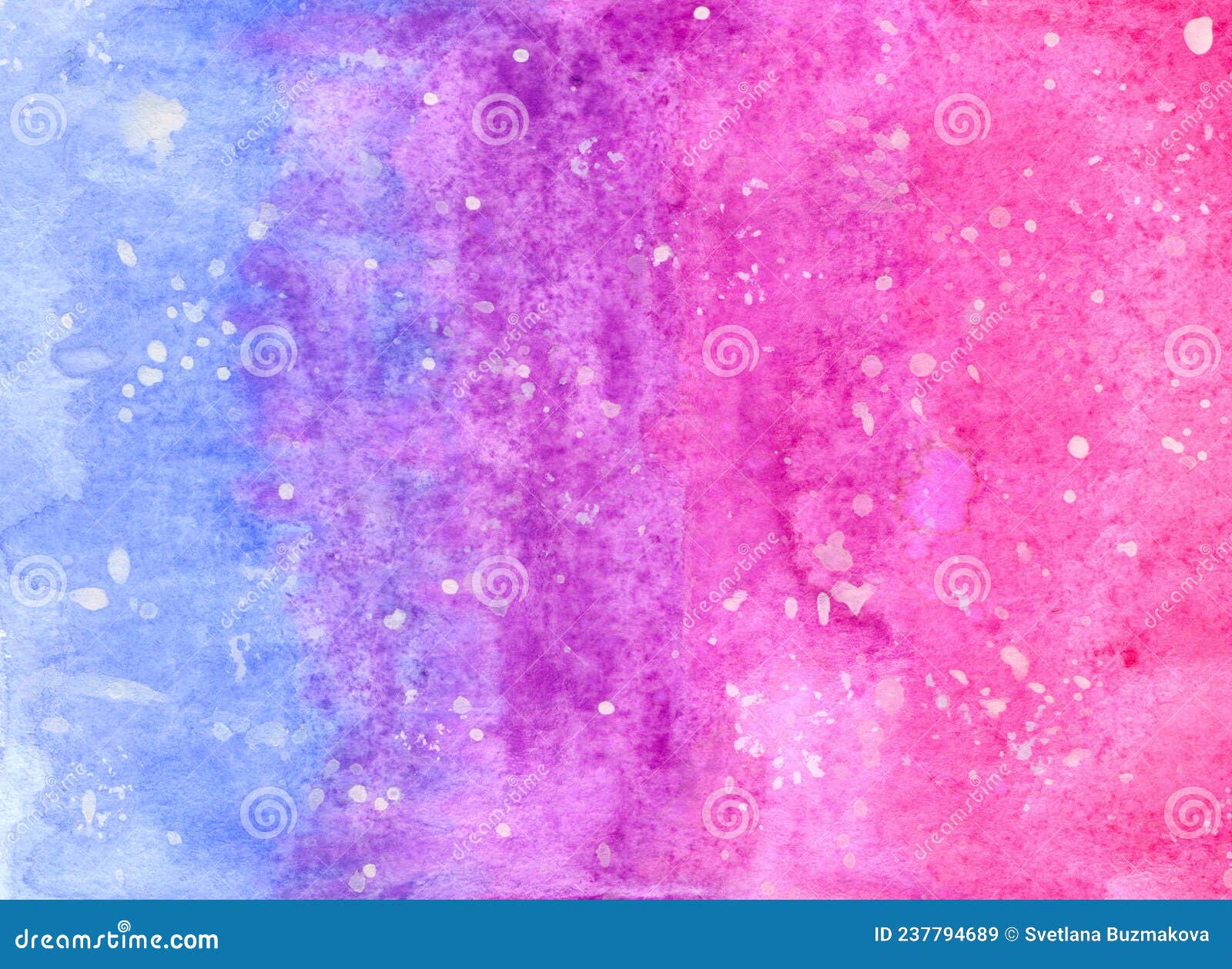 Blue To Magenta Watercolor Gradient with Light Splash Marks. Stock ...