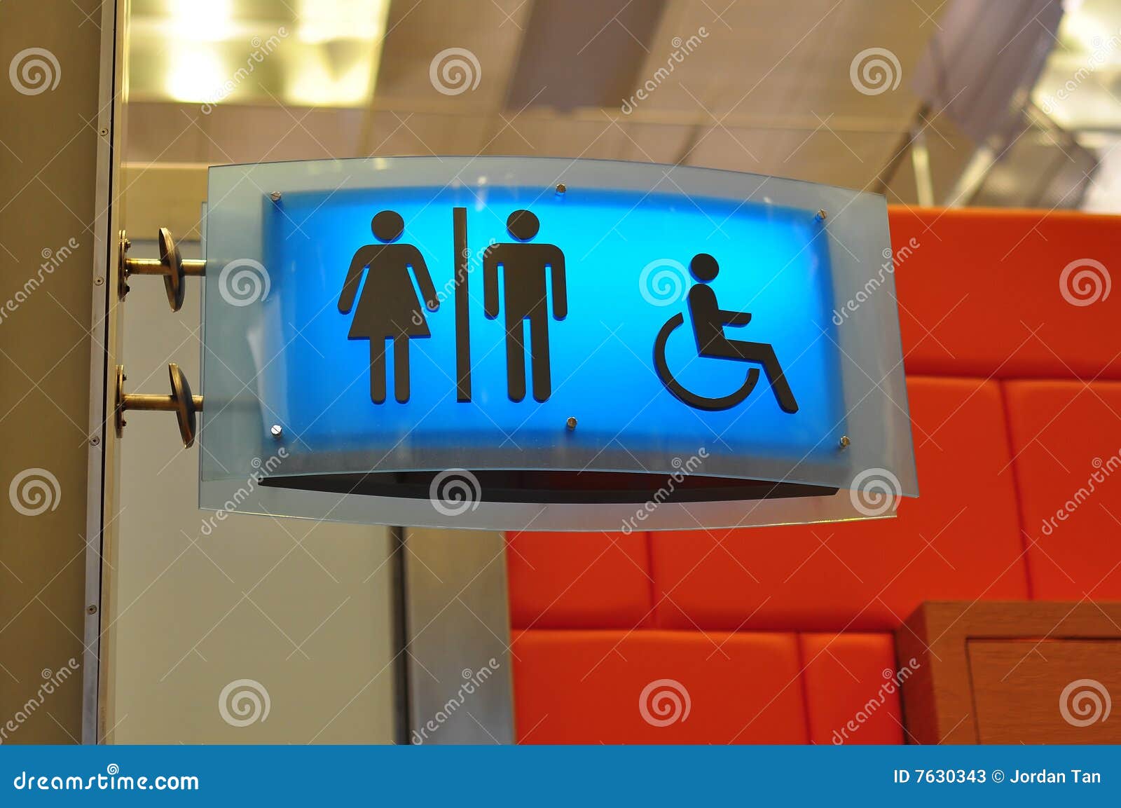 Blue toilet signs stock image. Image of girl, building - 7630343