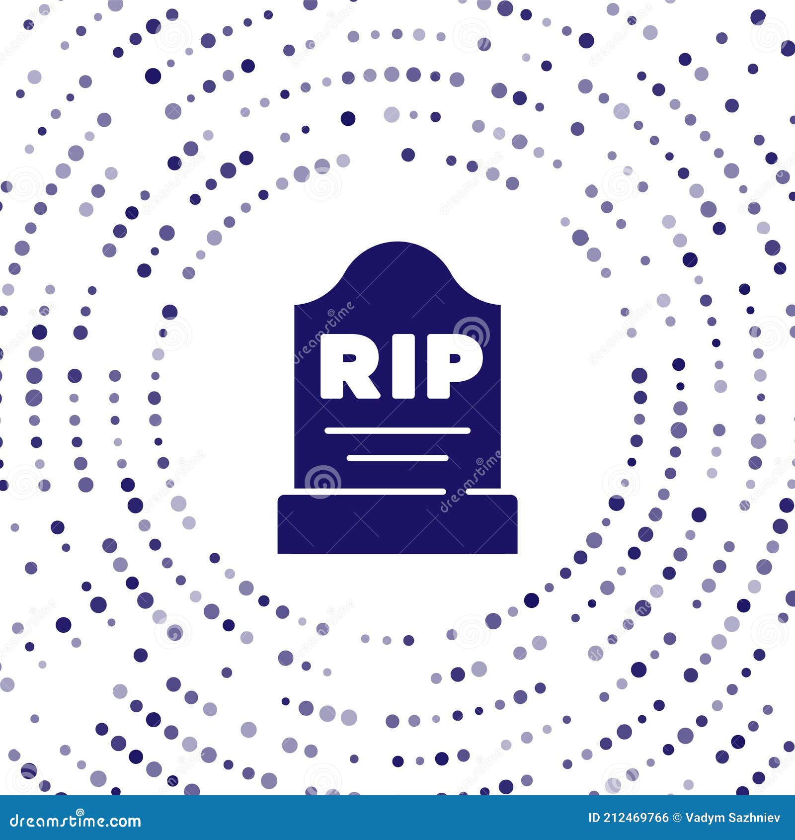 Blue Tombstone with RIP Written on it Icon Isolated on White Background ...