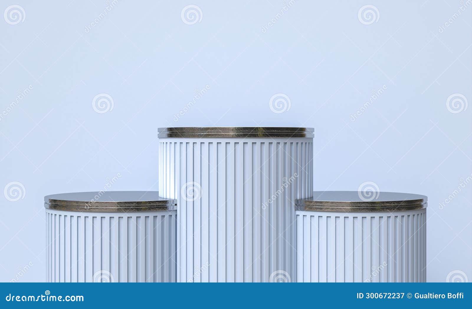 3 Blue-tone Fluted Column Podium Stock Illustration - Illustration of ...